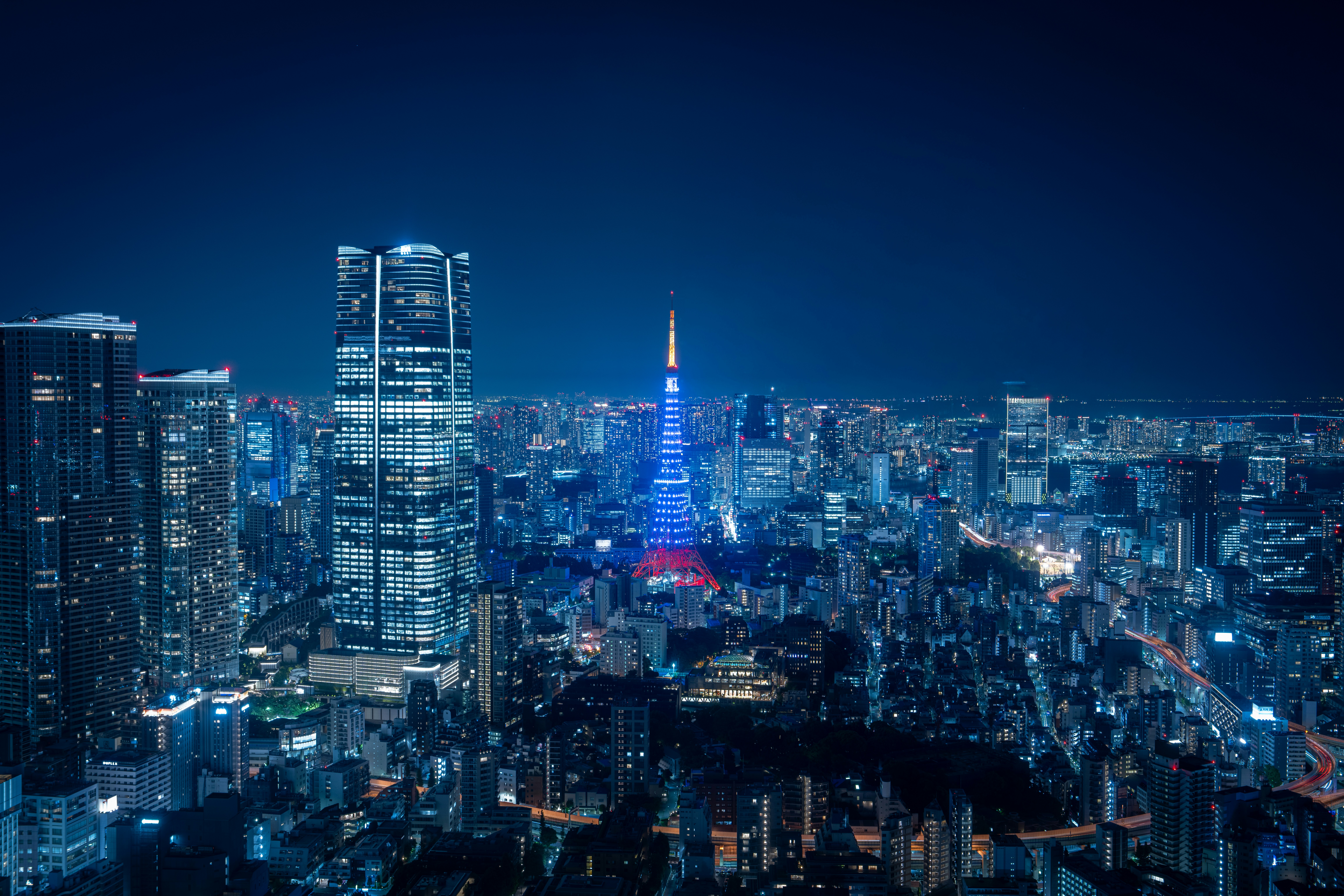 Tokyo Night Skyline: Neon Spire Rising Above the Distant Edge