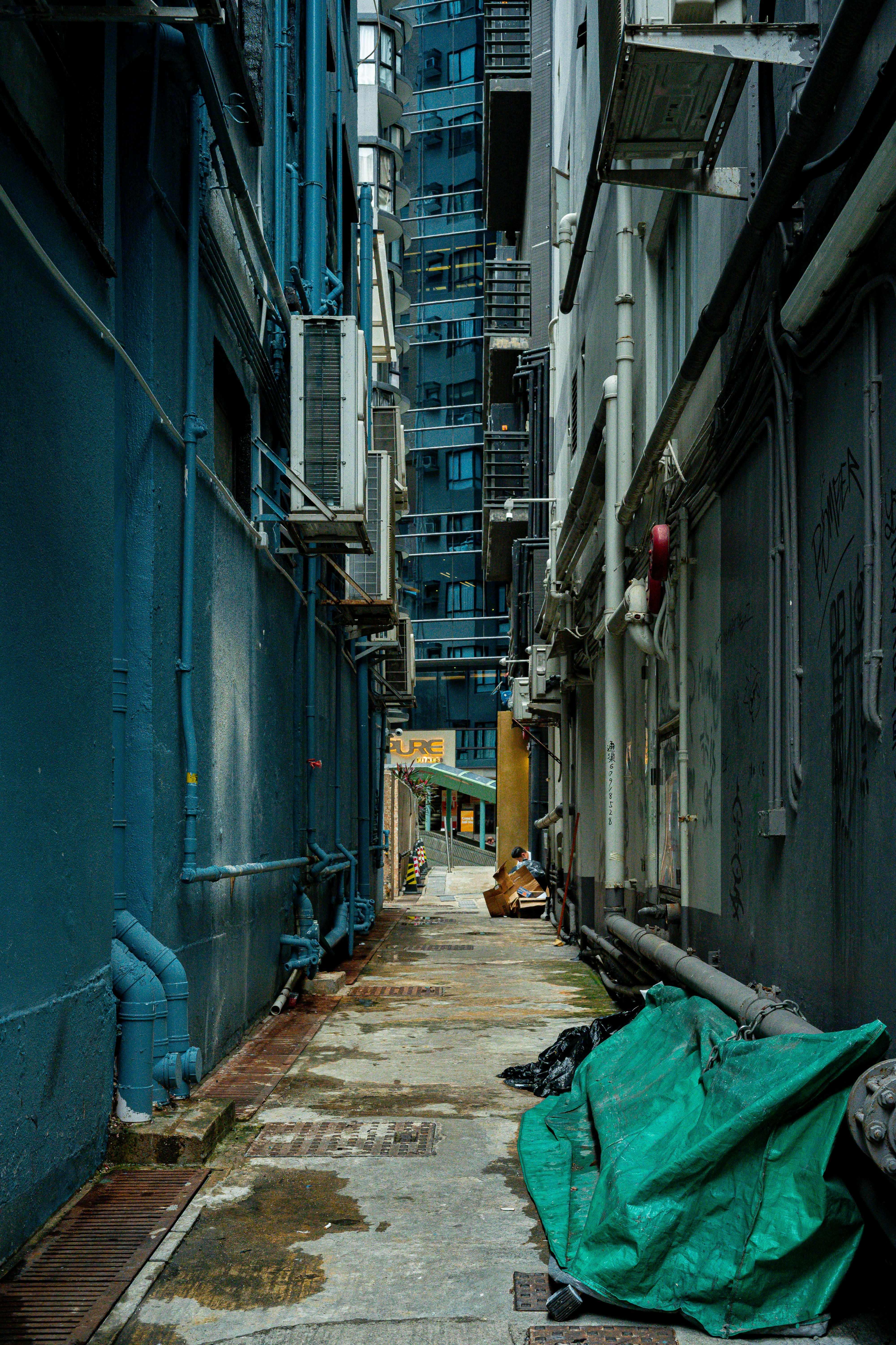 Narrow Alleyway of Blue Stories
