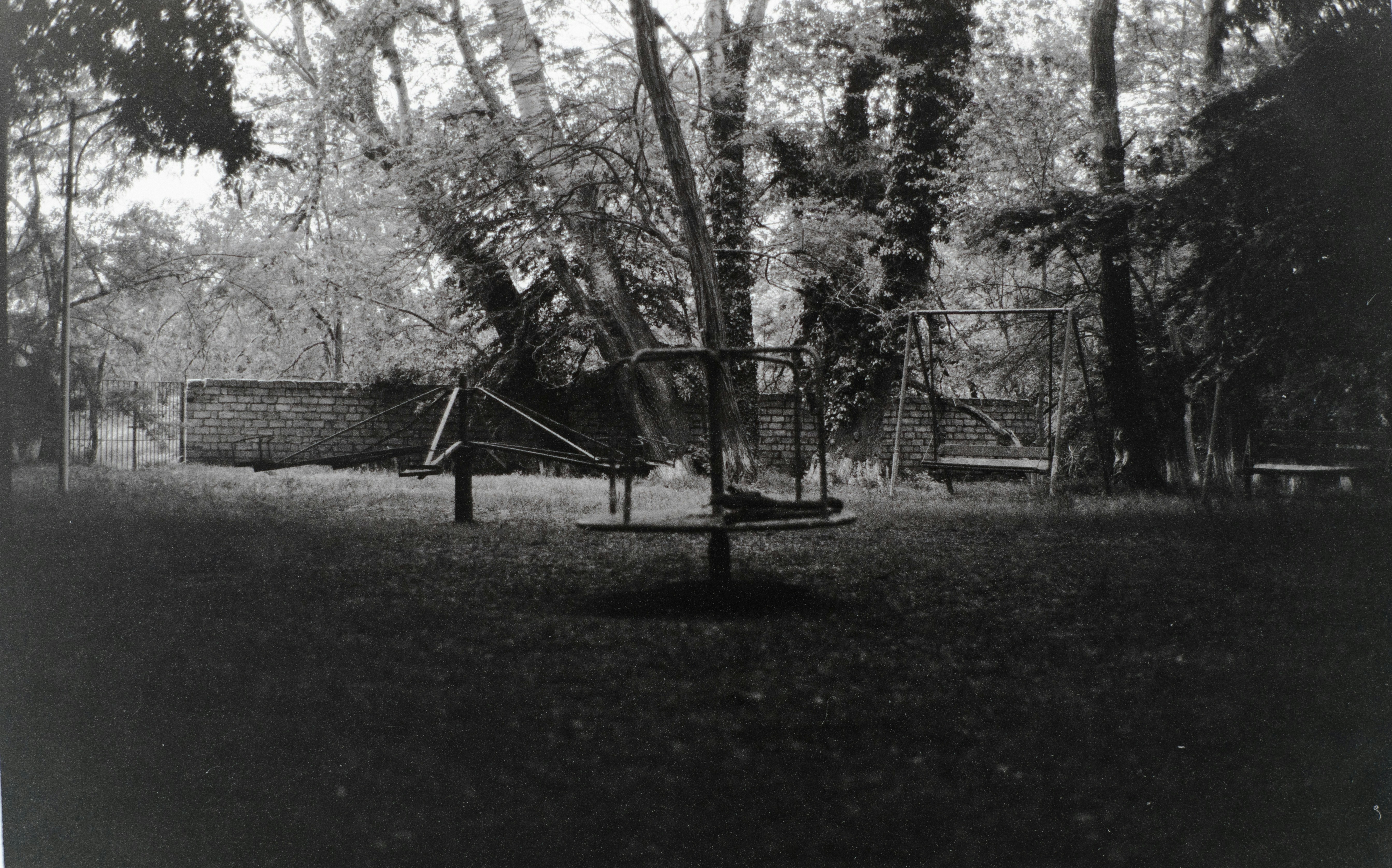 Abandoned Playground in Quiet Park, Dusk Tones