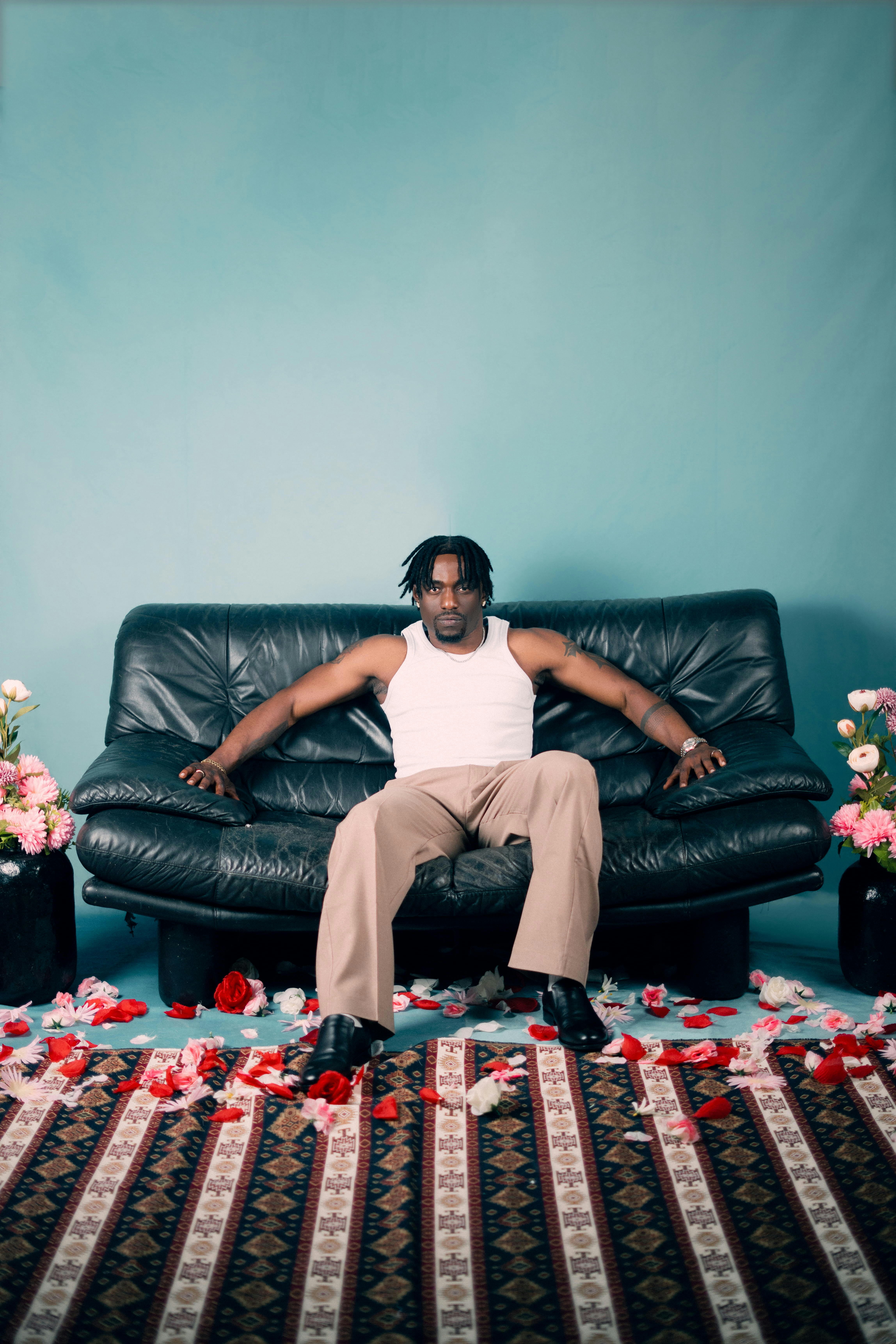 Centered Resolve on a Velvet Couch