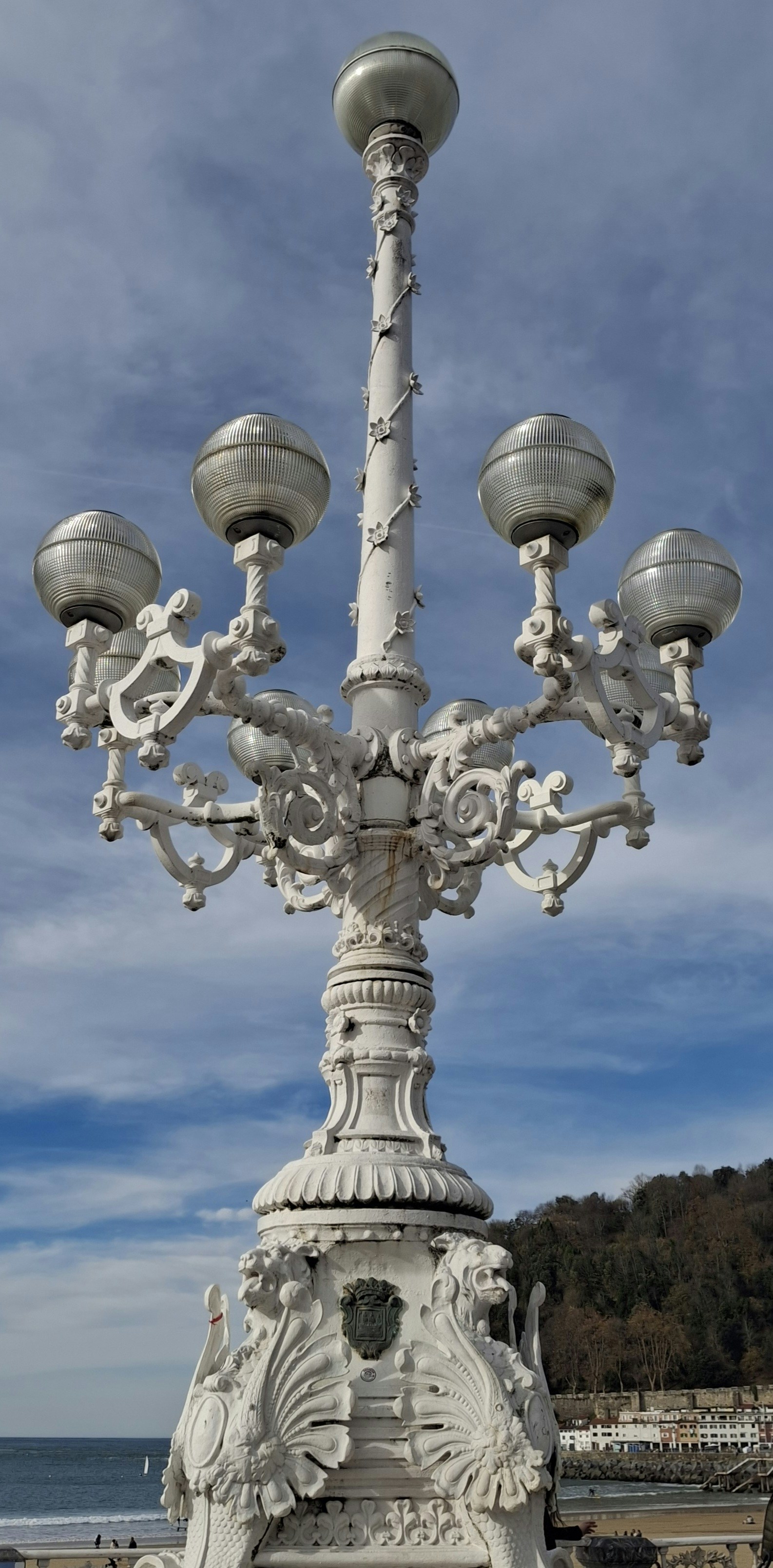 Ornate Street Lamp Ascending to the Sky
