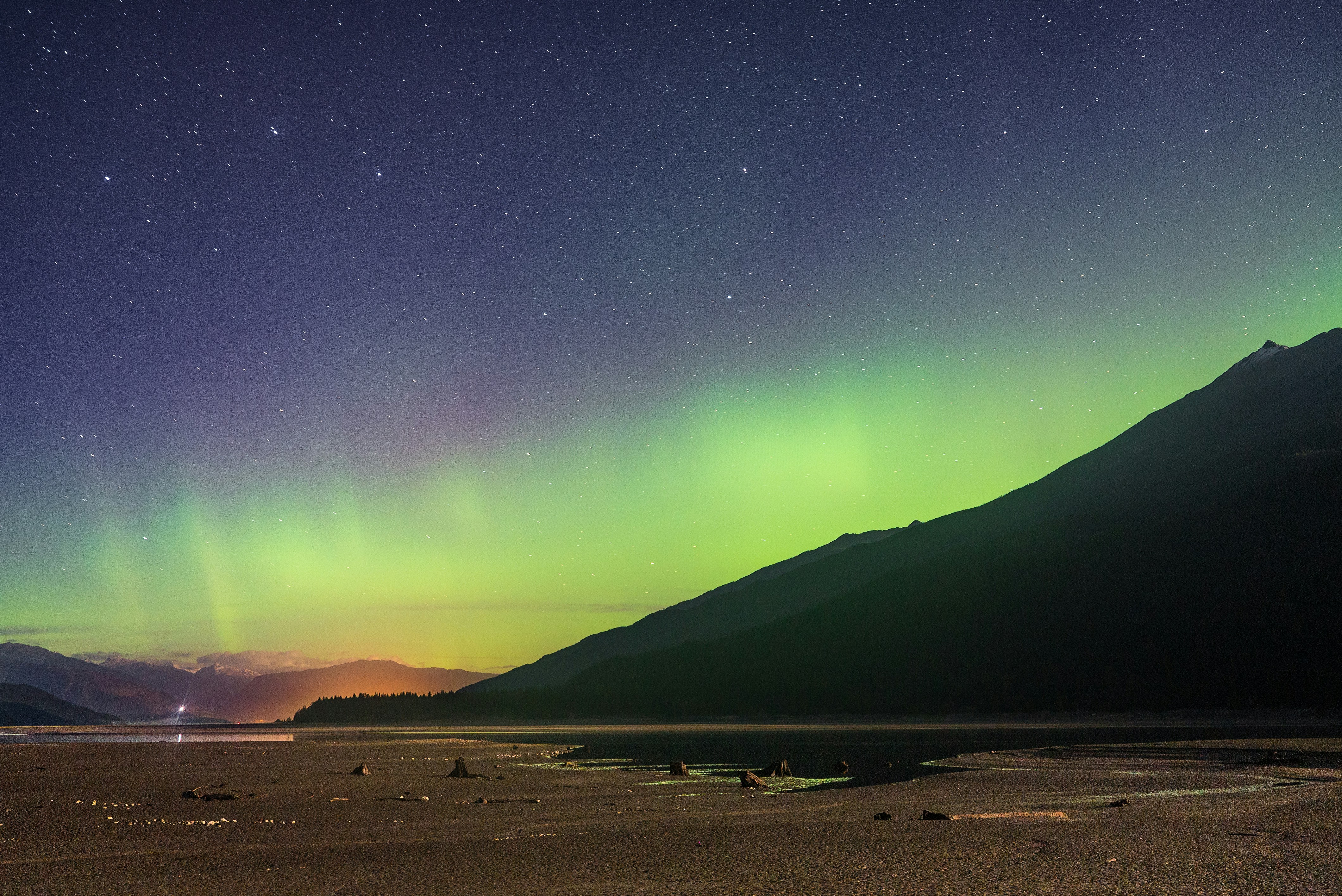 Northern Lights Over A Quiet Fjord
