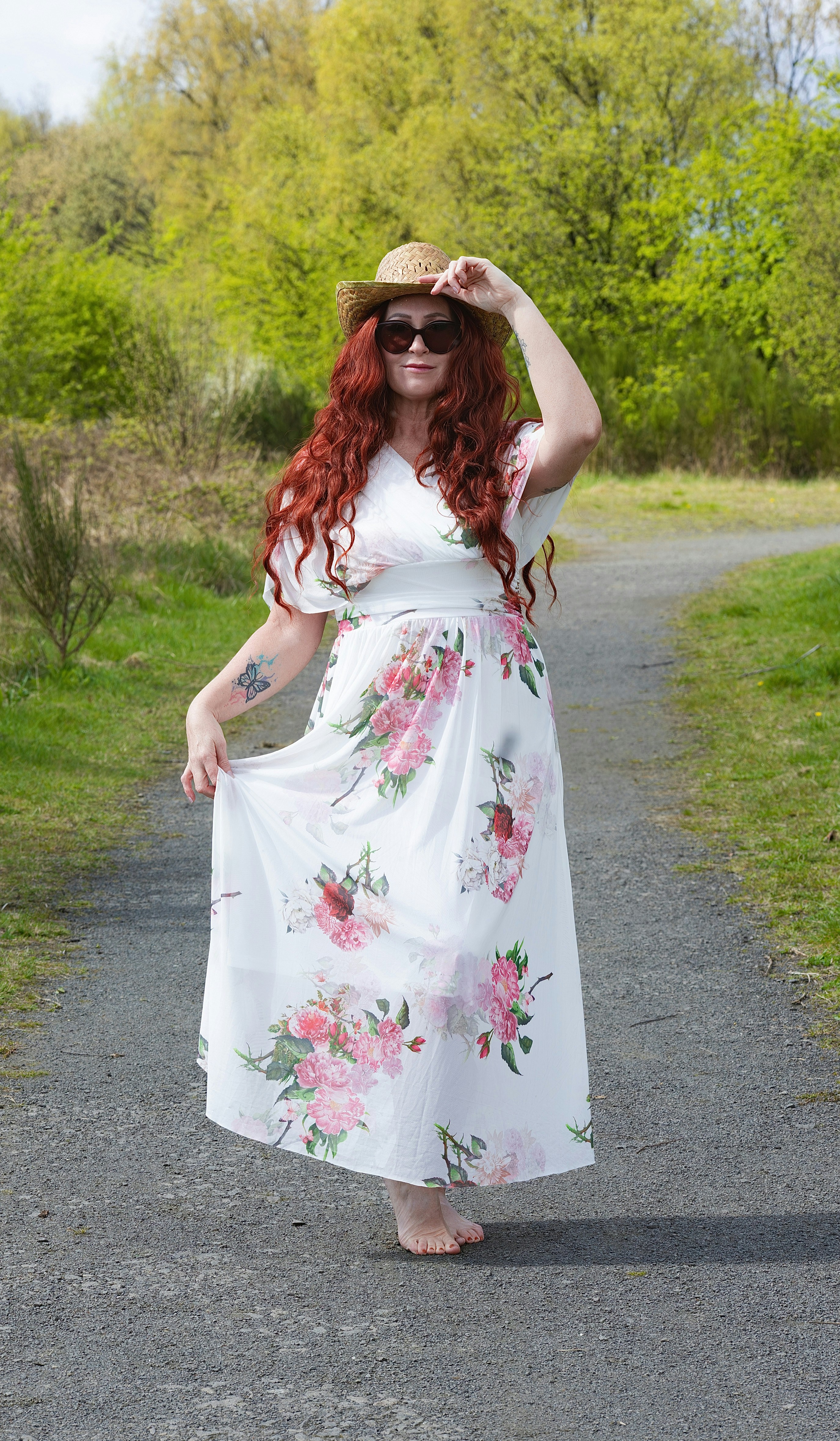 Floral Gaze on a Sunlit Path