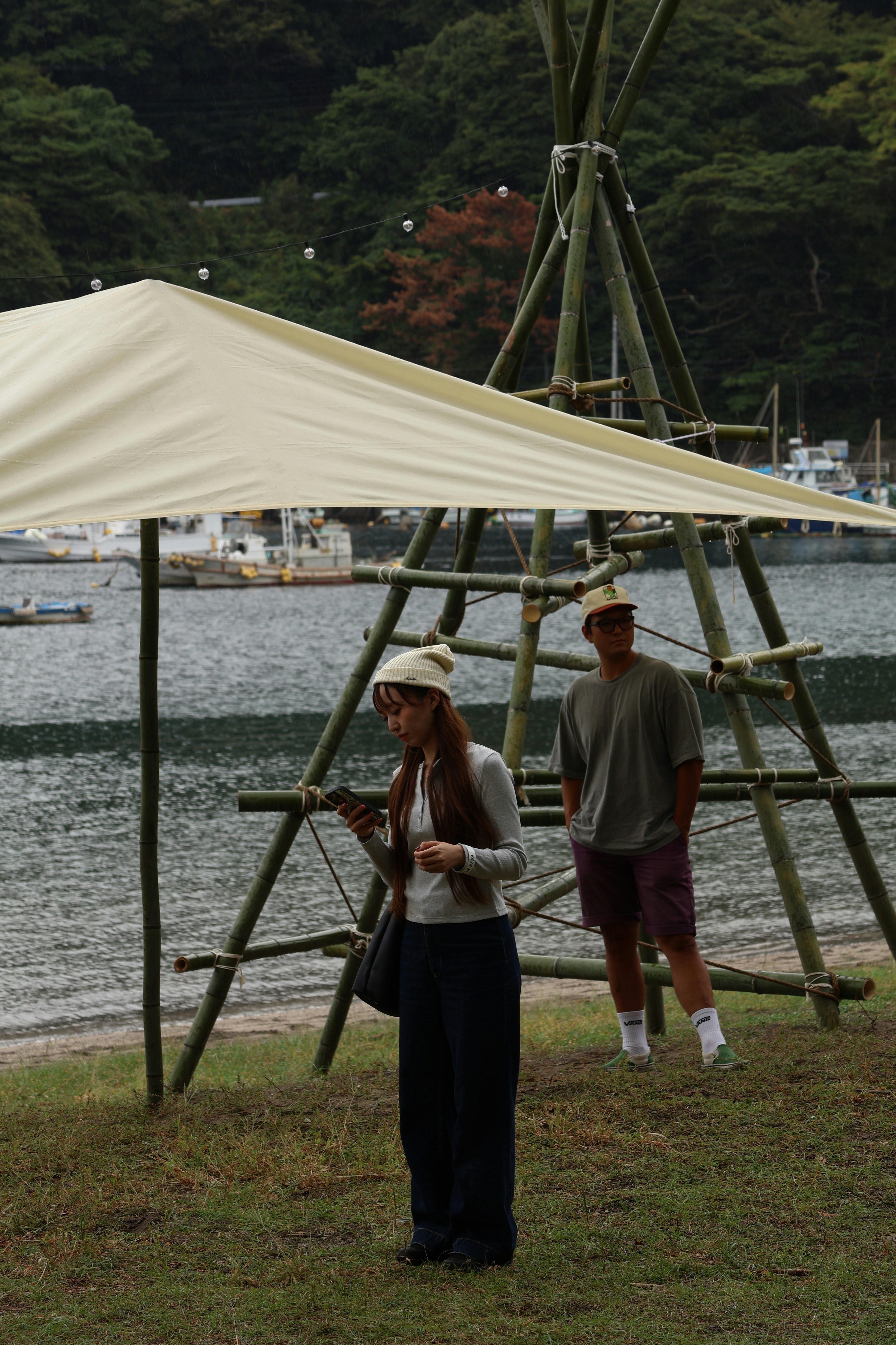 Shaded by Structure: A Quiet Moment by the Riverside