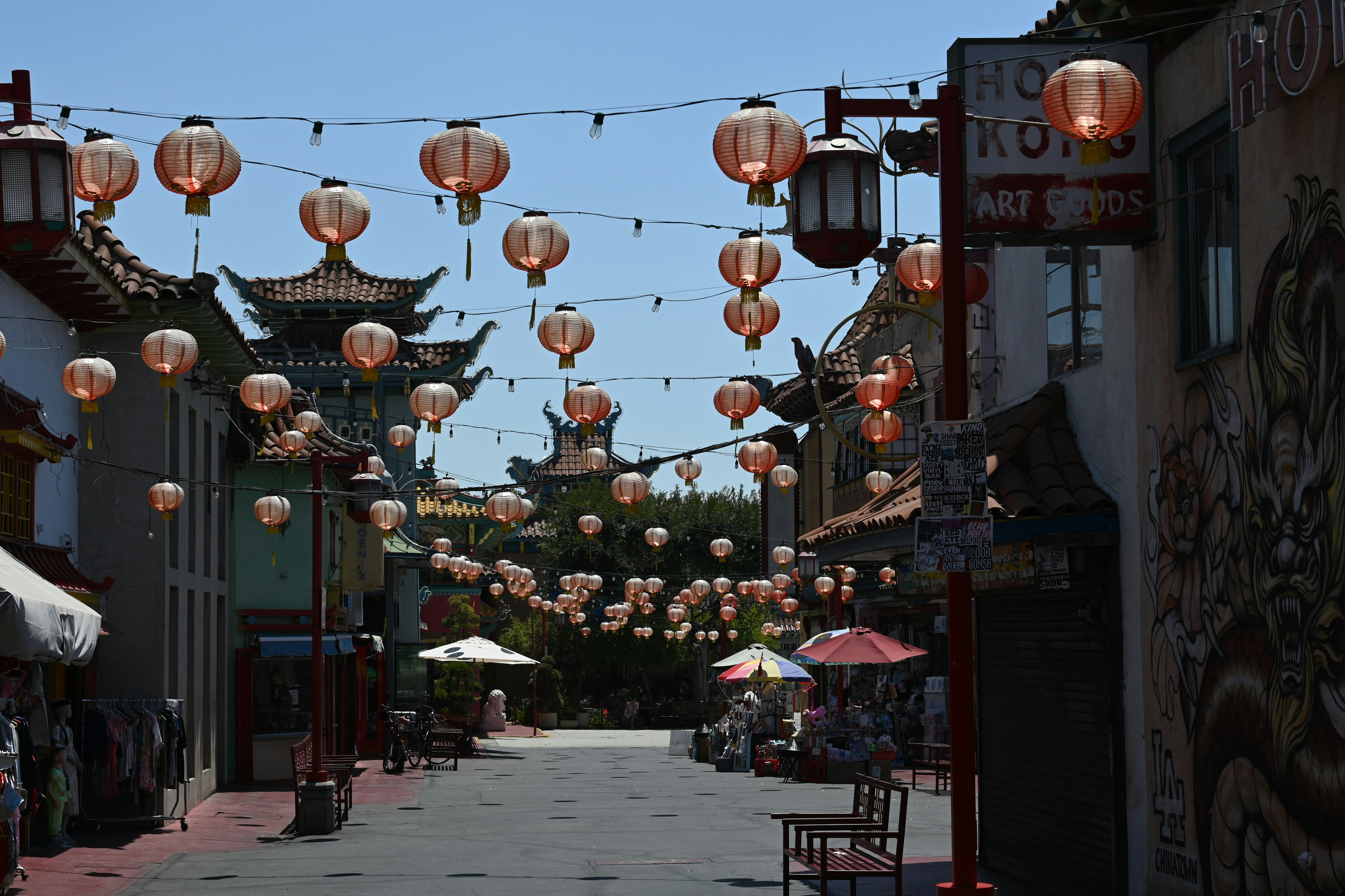 Lantern-lined Street in a Chinatown-inspired Bazaar