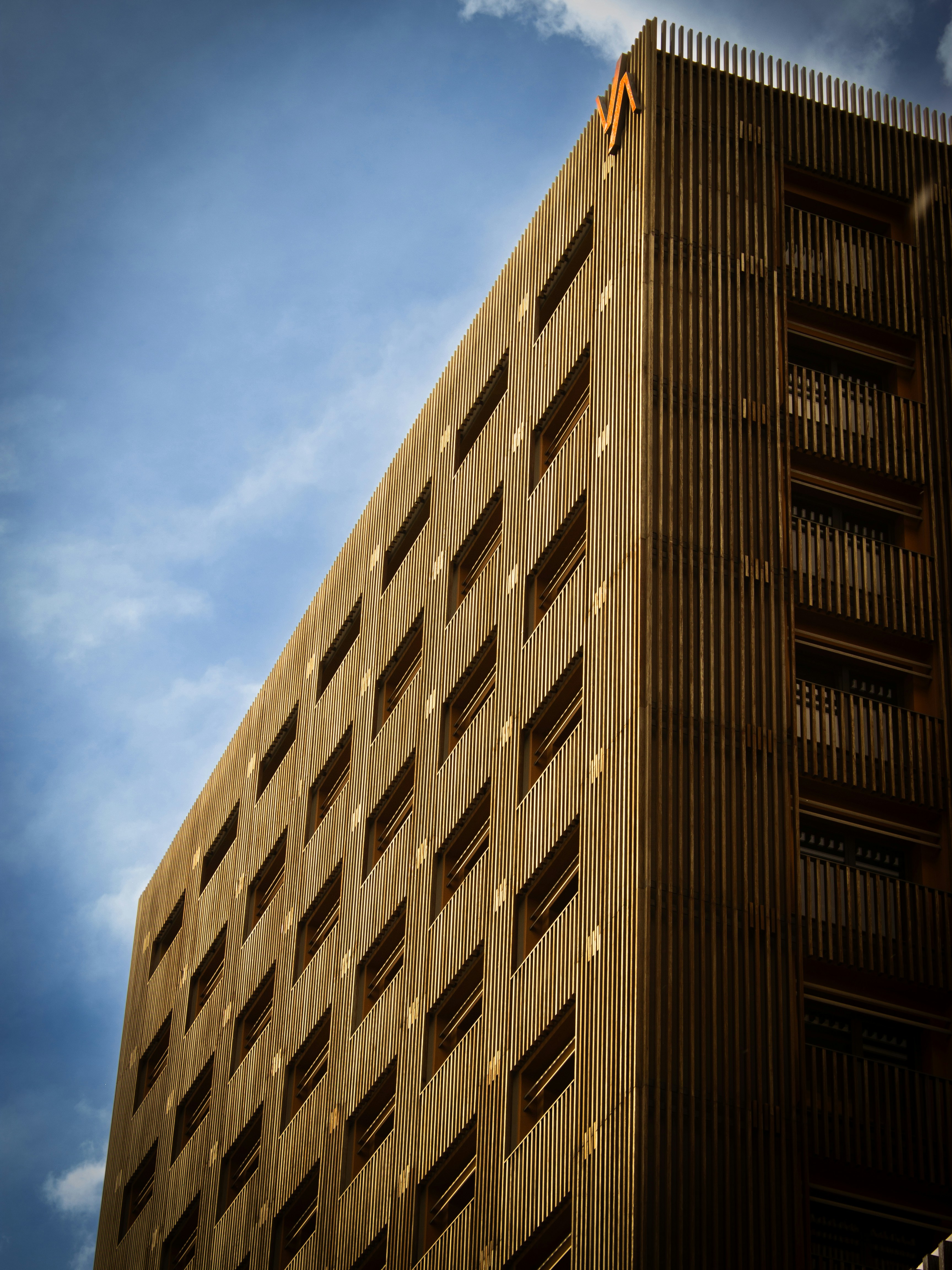 Angular Facade: A Skewed Vertical of Light and Texture