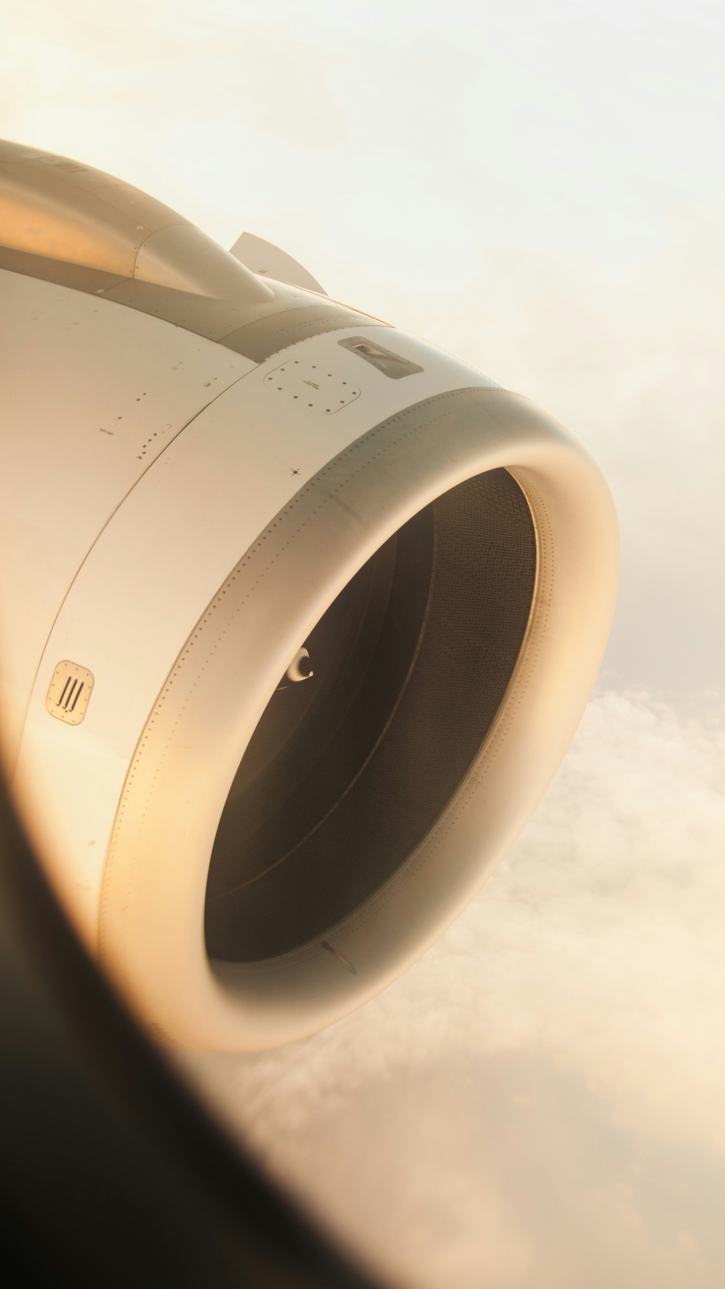 Close-Up of Jet Engine Ring in golden-hour Light