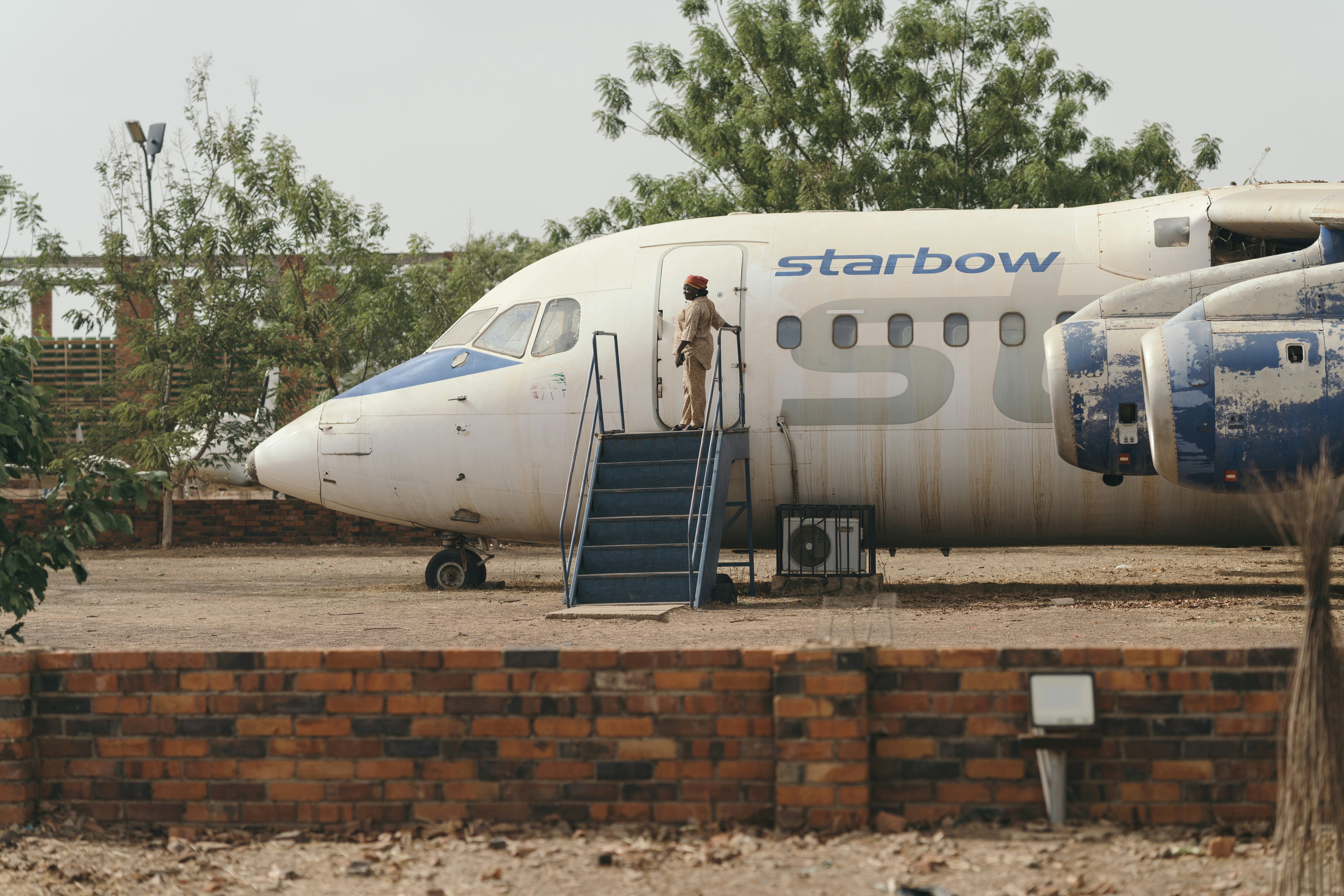 Crew Doorway on a Starbow Jet: Quiet Steps onto the Ramp