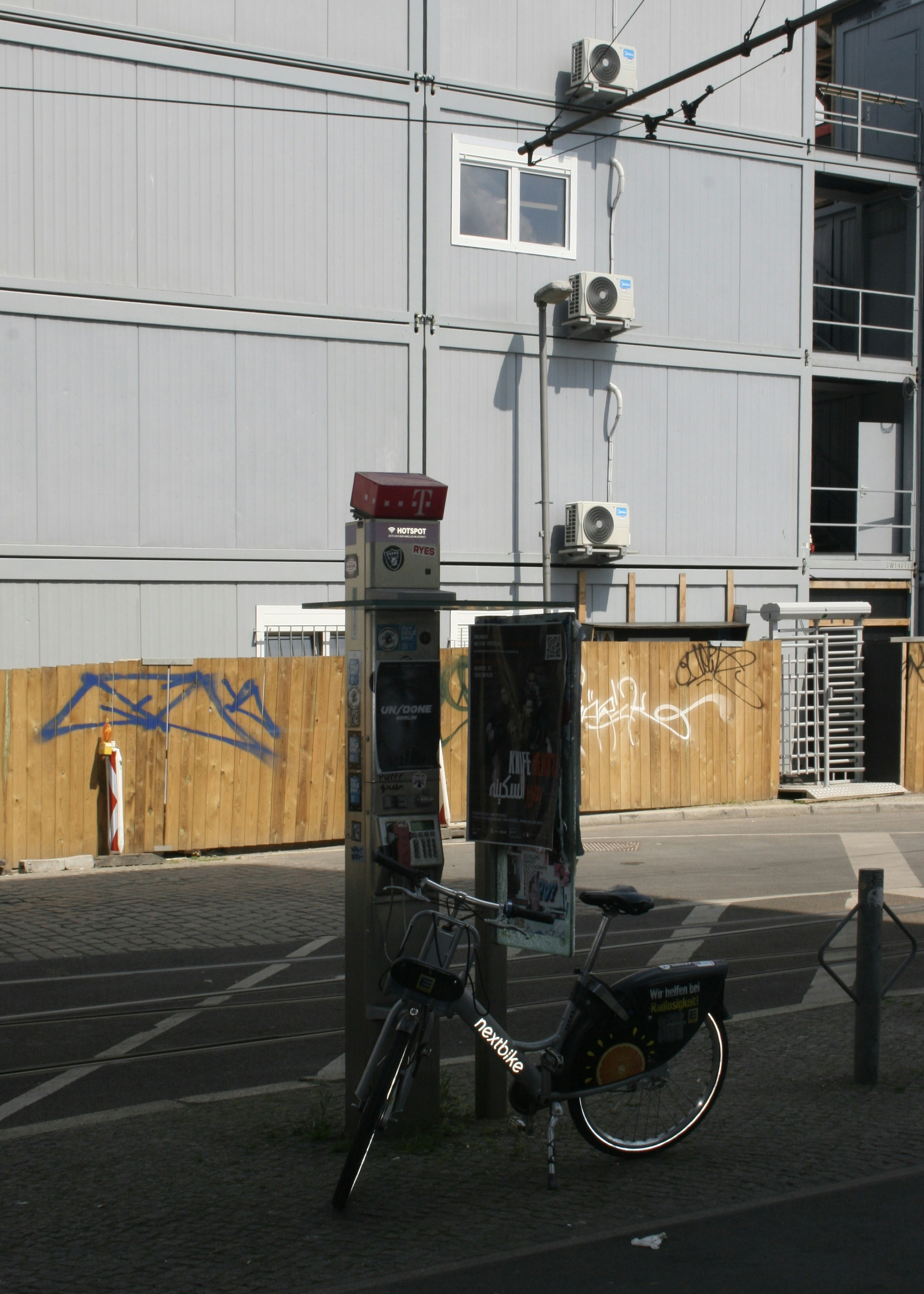 Urban Bike Stand: A Quiet Corner of a Construction-Adorned Street