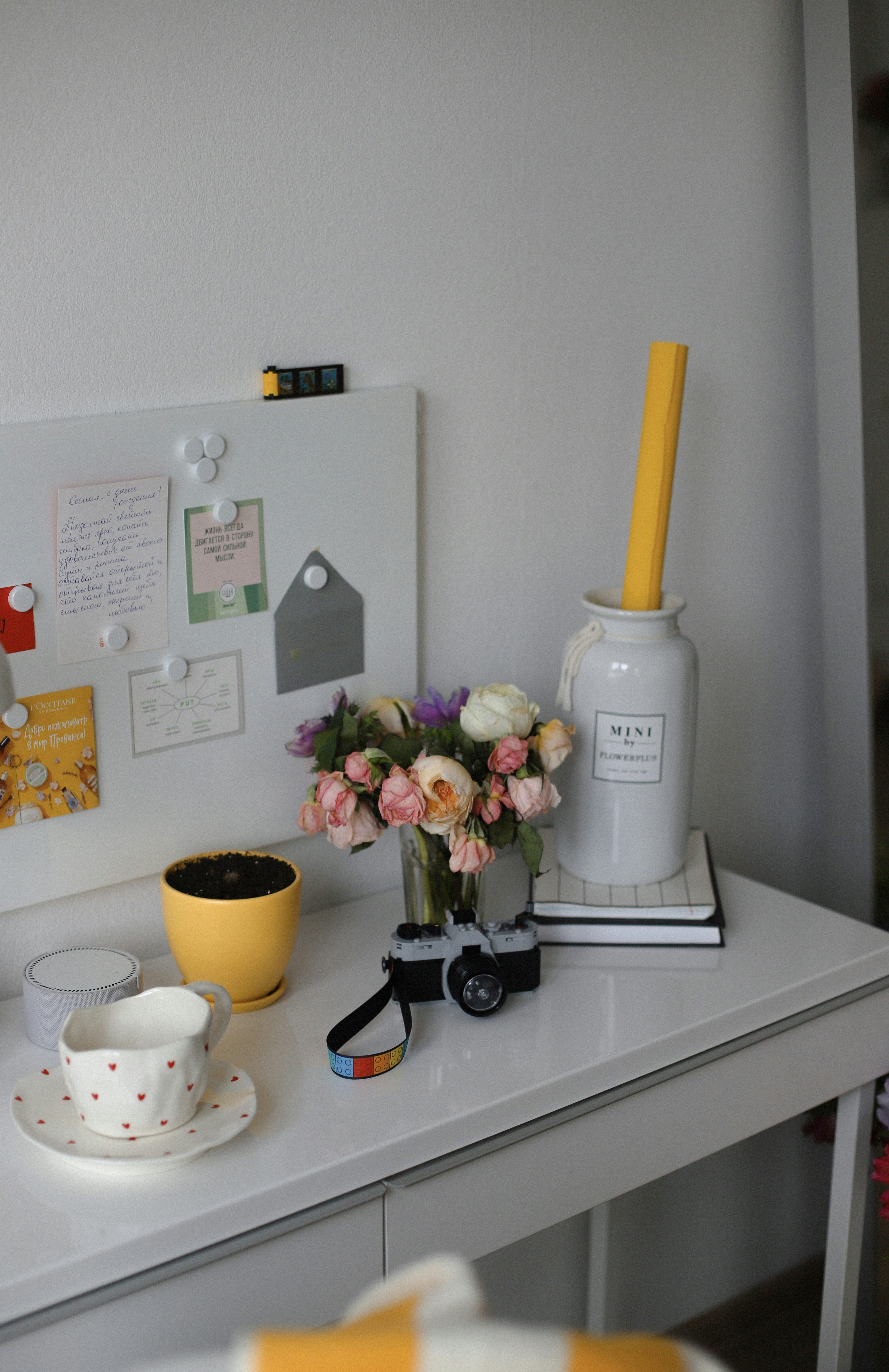 Pastel Studio: A Quiet Still Life on White