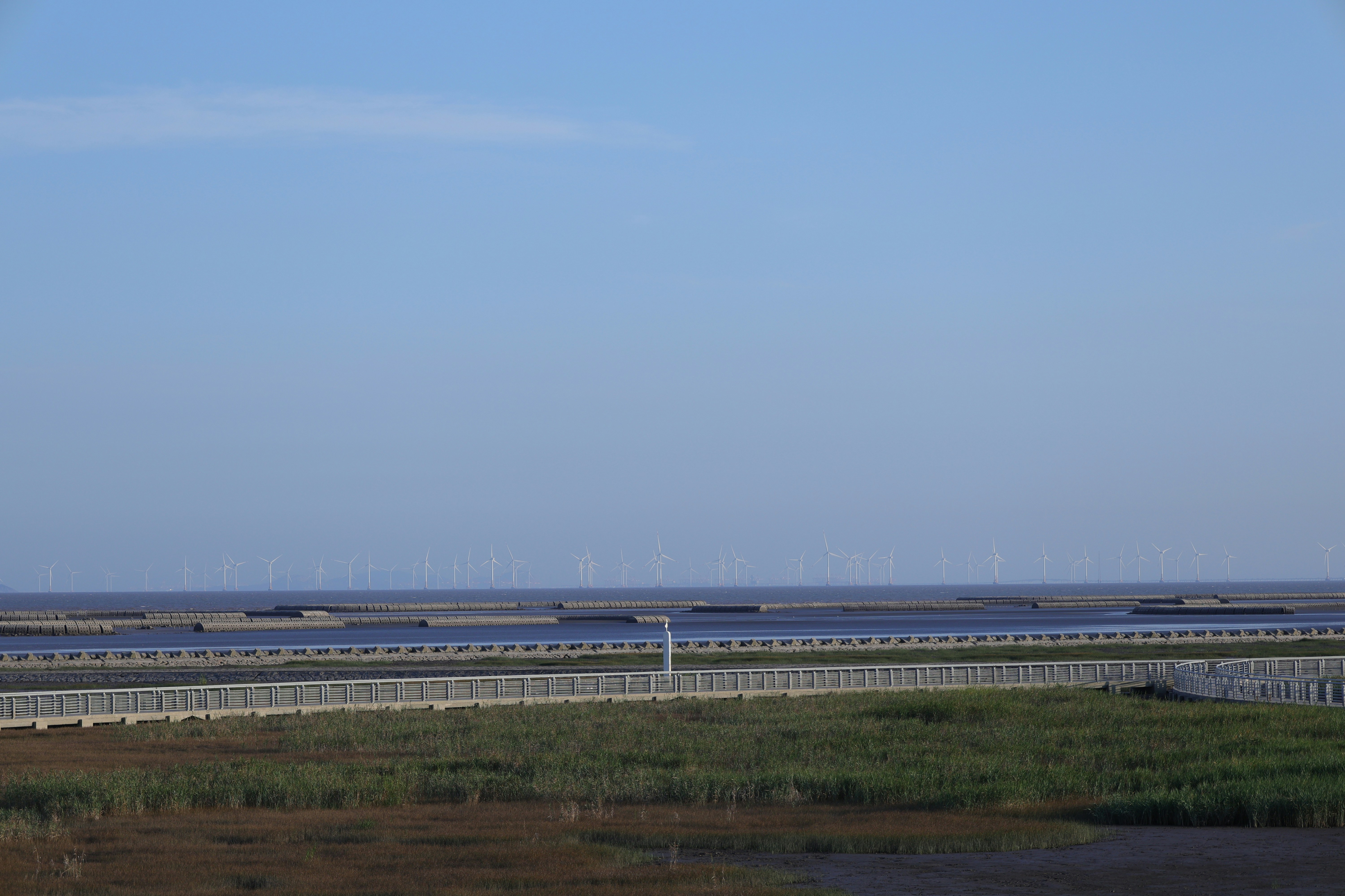 Horizontal Salt Flats Under a Calm Blue Sky