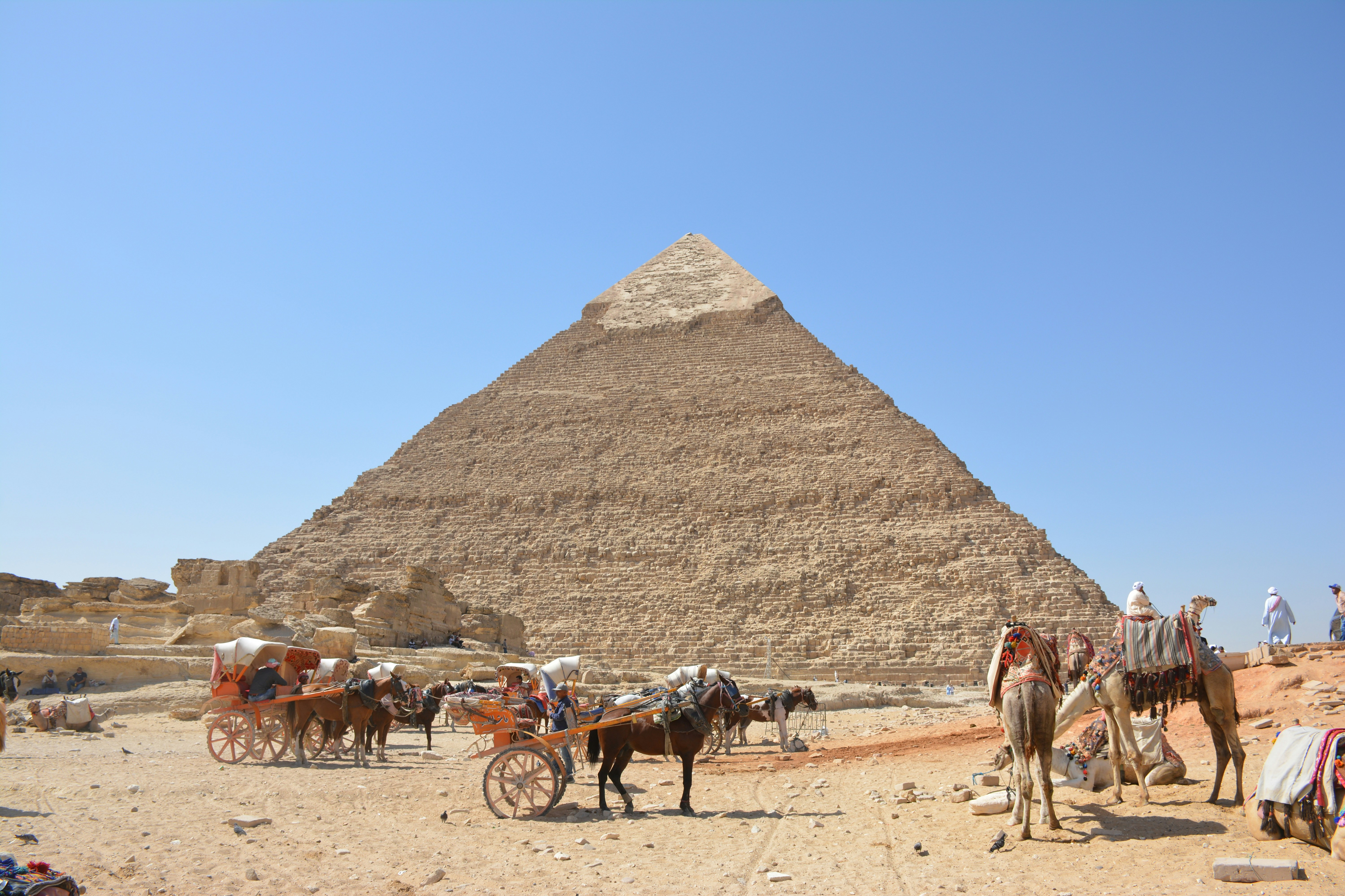 Desert Caravan at the Great Pyramid