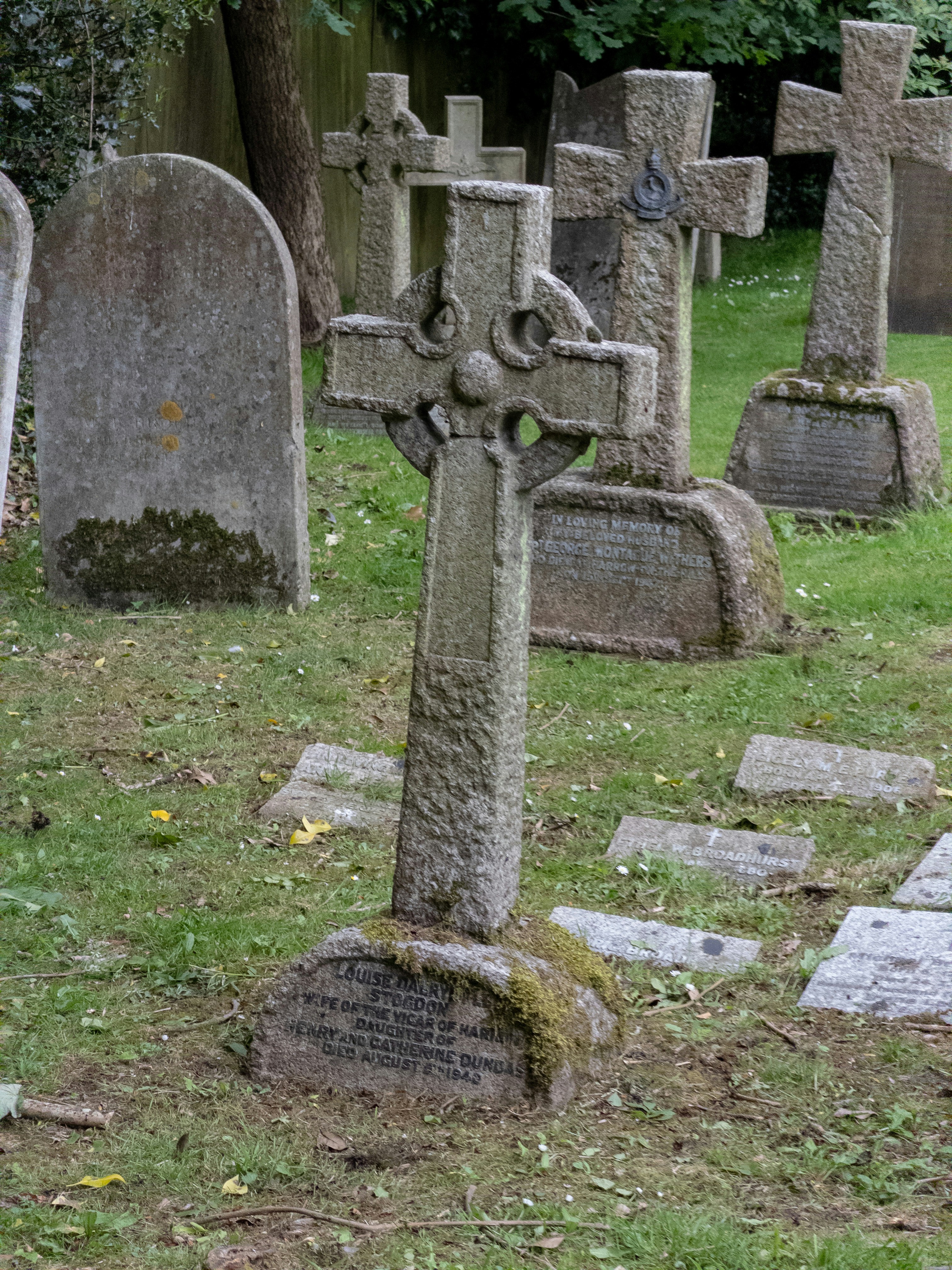 Weathered Celtic Cross in a Quiet Cemetery