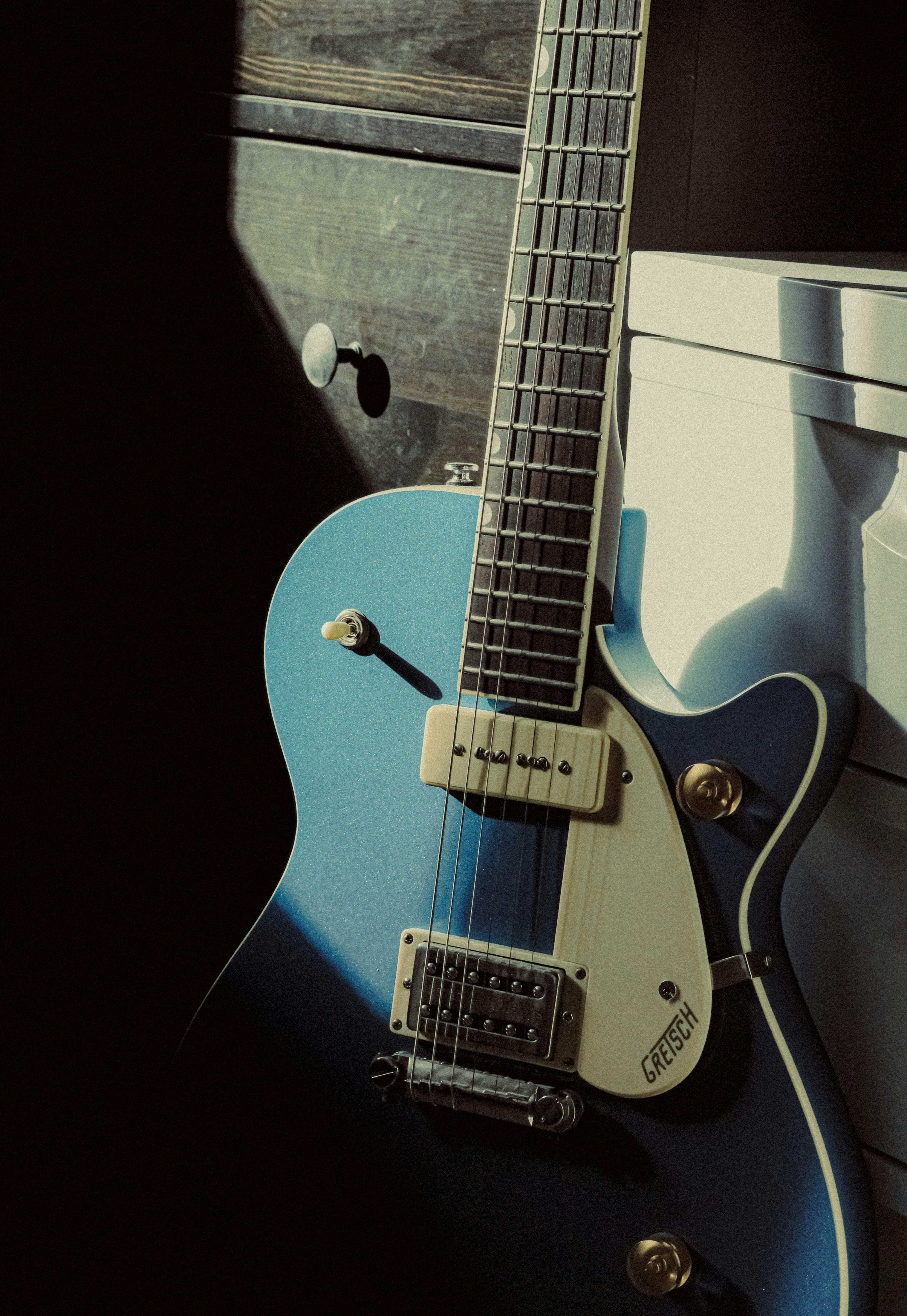 Blue Gretsch in a Quiet Corner