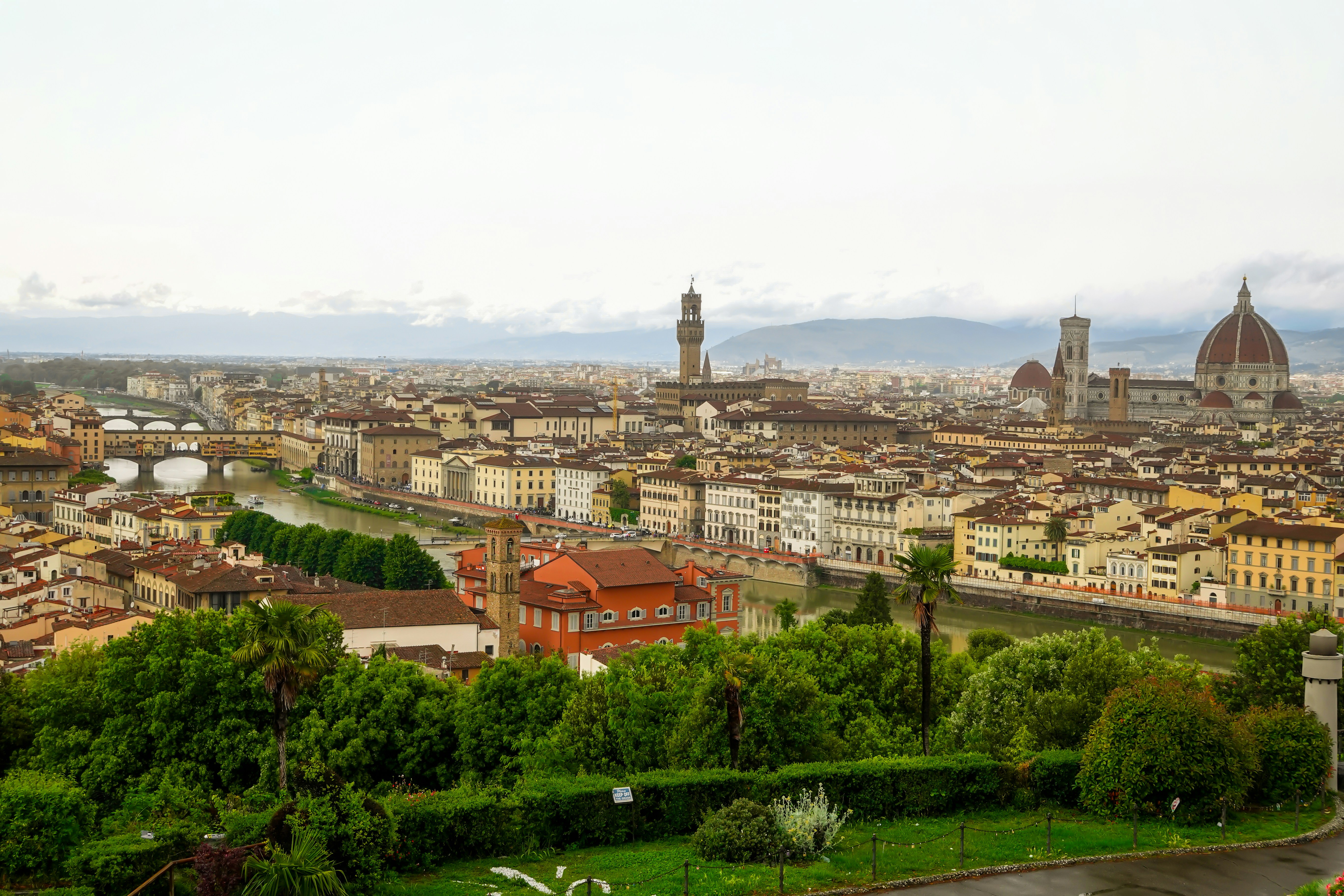 Renaissance Rooftops and River Arno under a Soft Florentine Sky