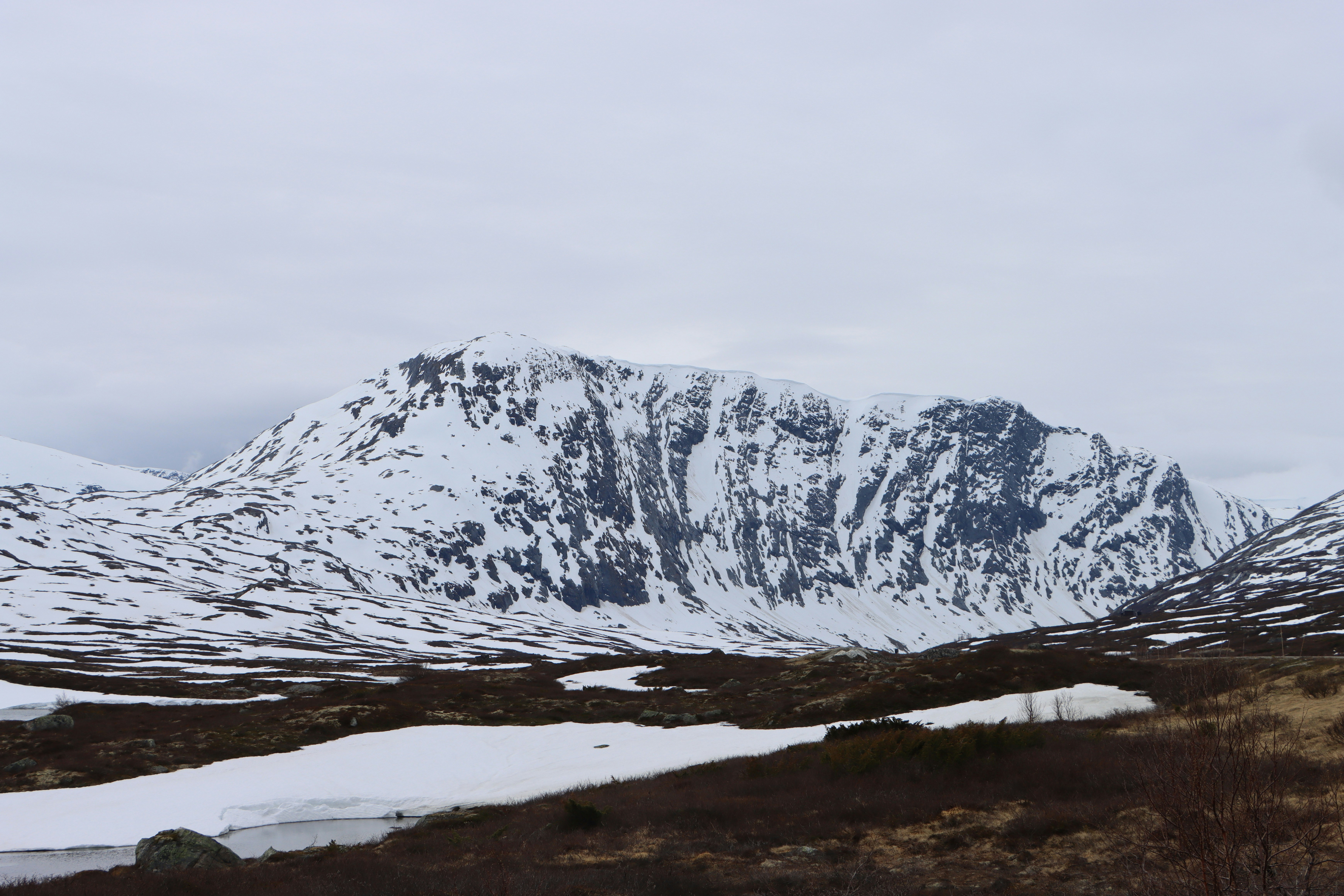 Snowbound Sentinel: A Mountain Crowned in White