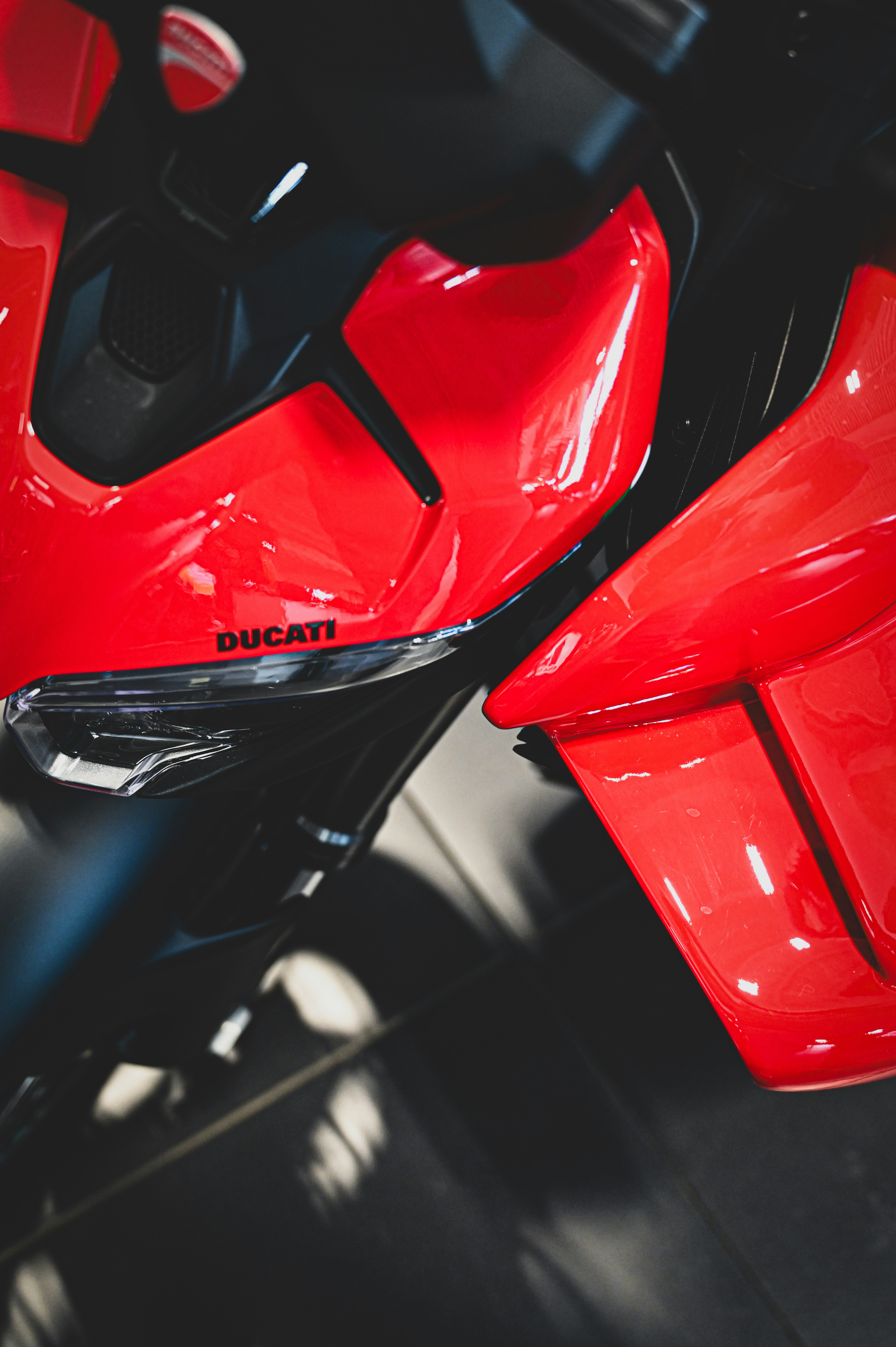 Crimson Ducati Protruding Boldness: A Snapshot of Red Power