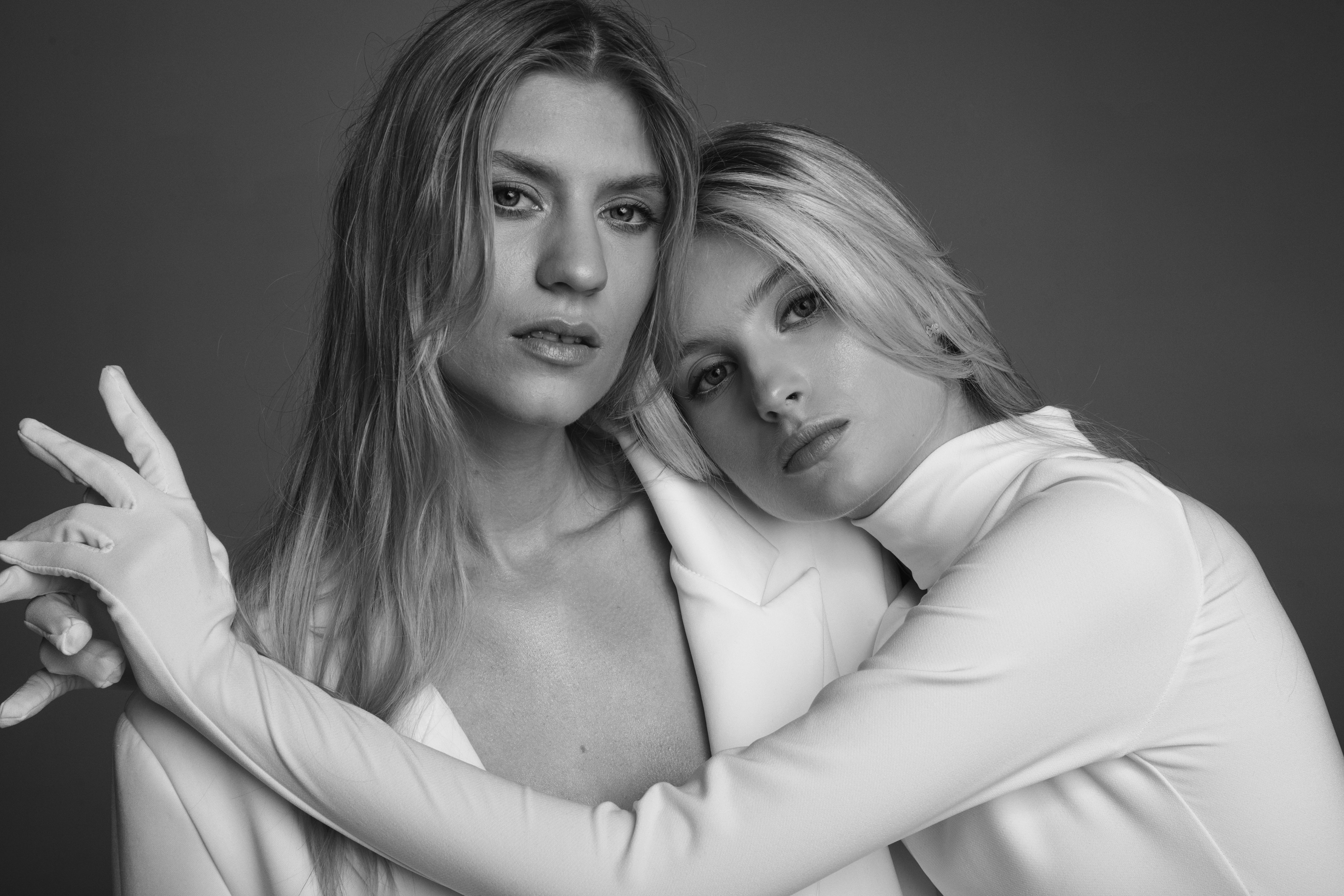 Two Portraits in Close Embrace: A Quiet Bond in Monochrome