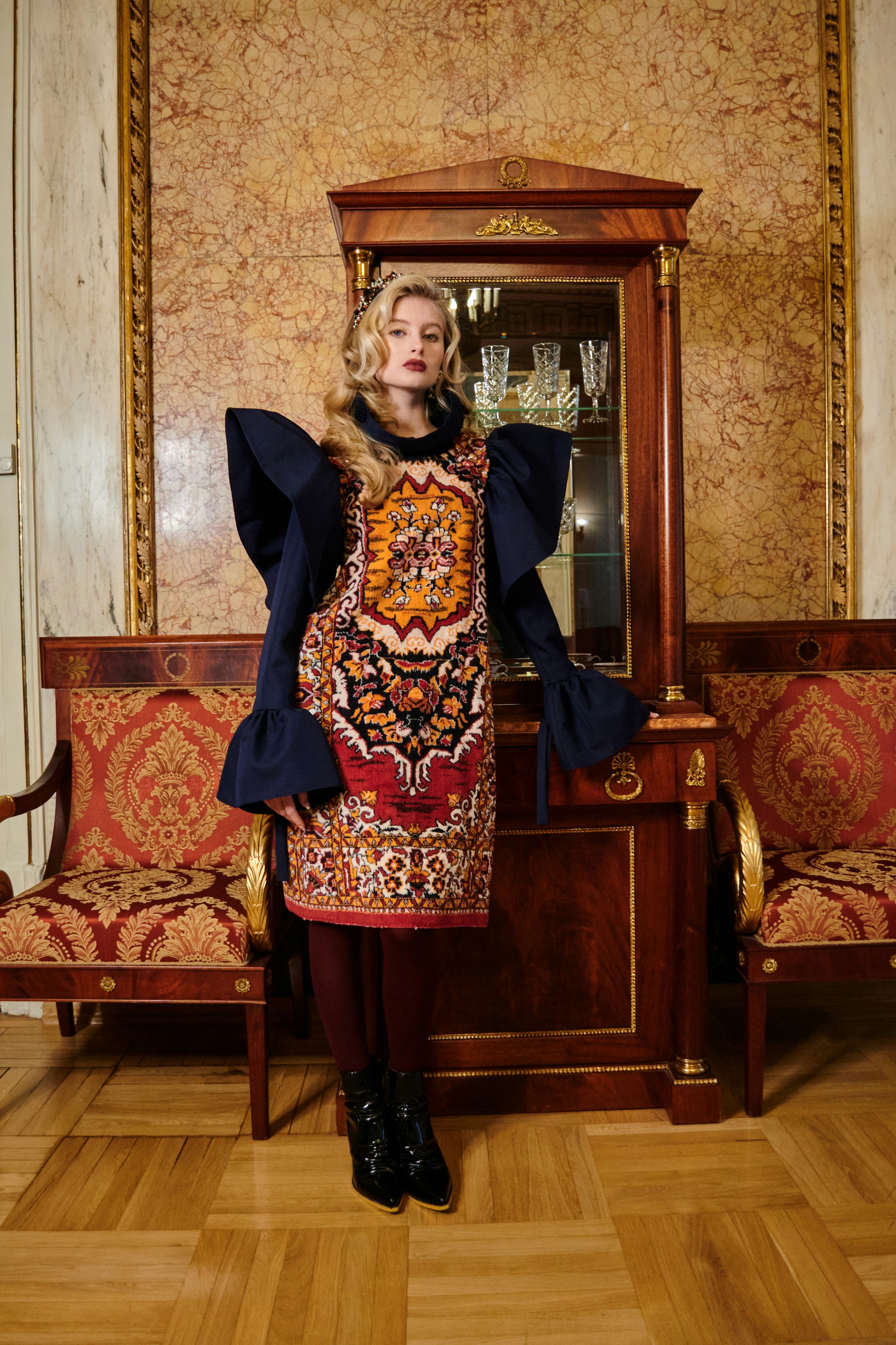Regal Portrait in a Vintage Salon