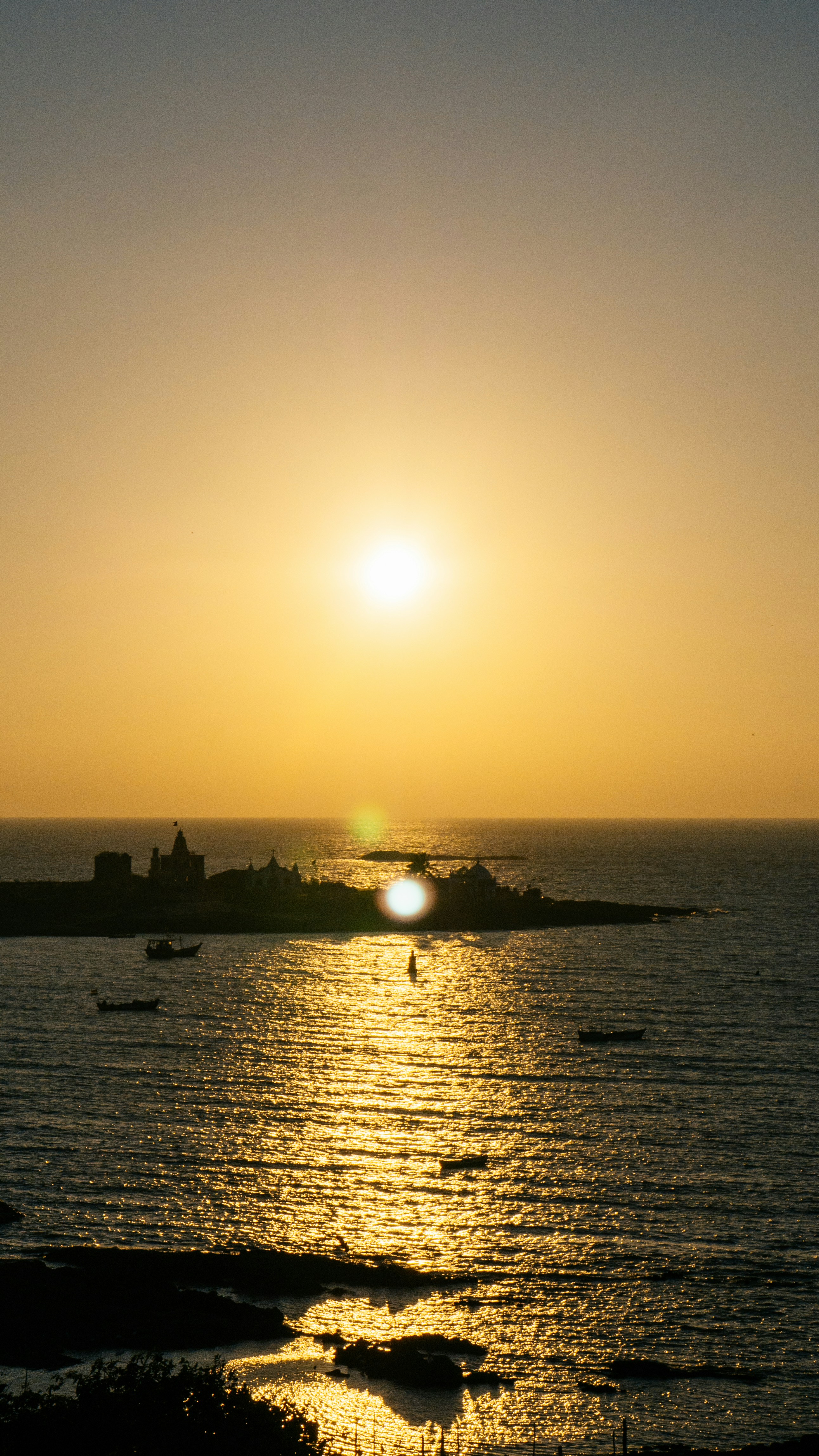 Sunlit Island at Dusk: The Quiet Horizon