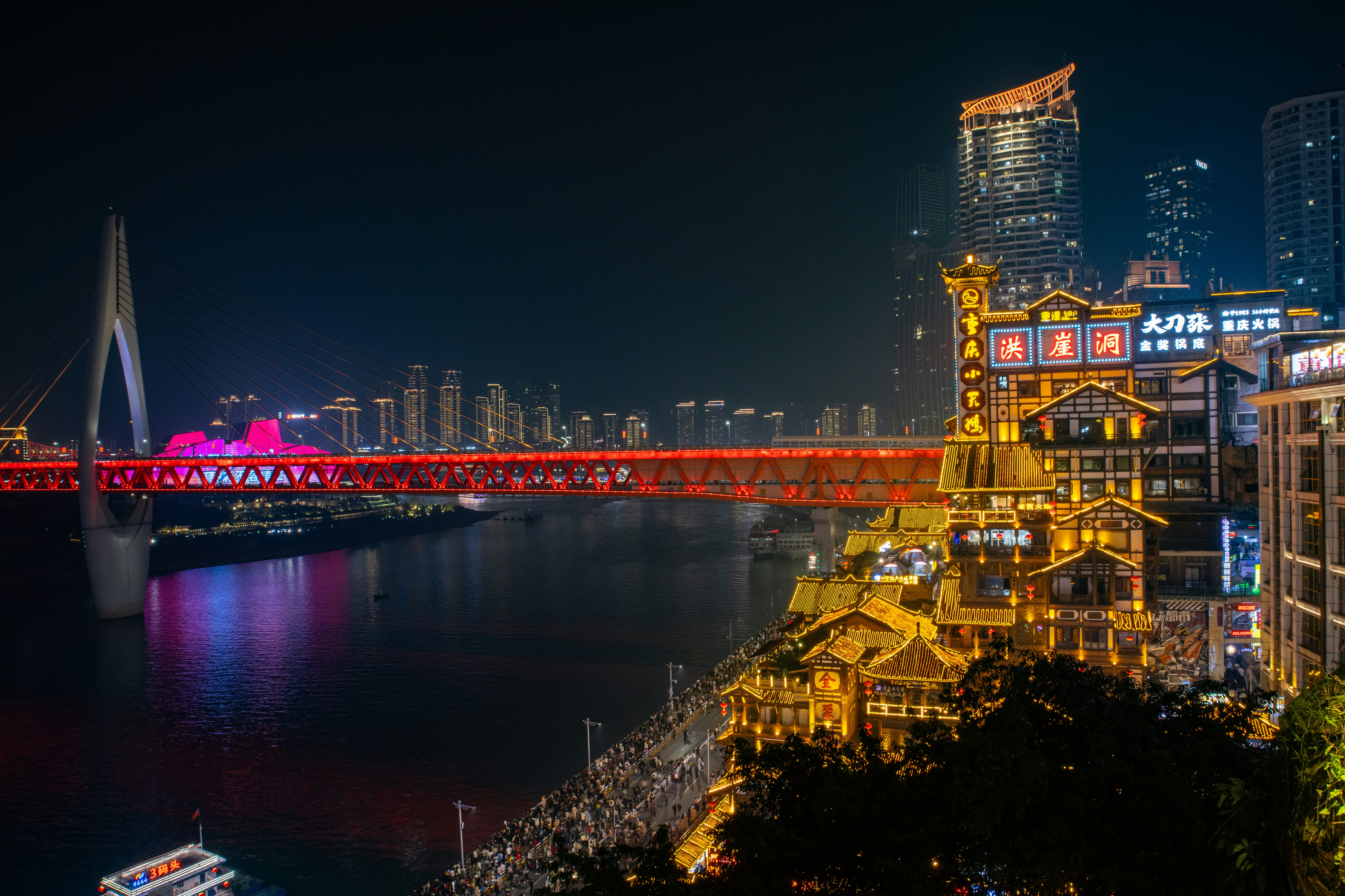 Neon River Lanterns: A Night in Golden Harbor