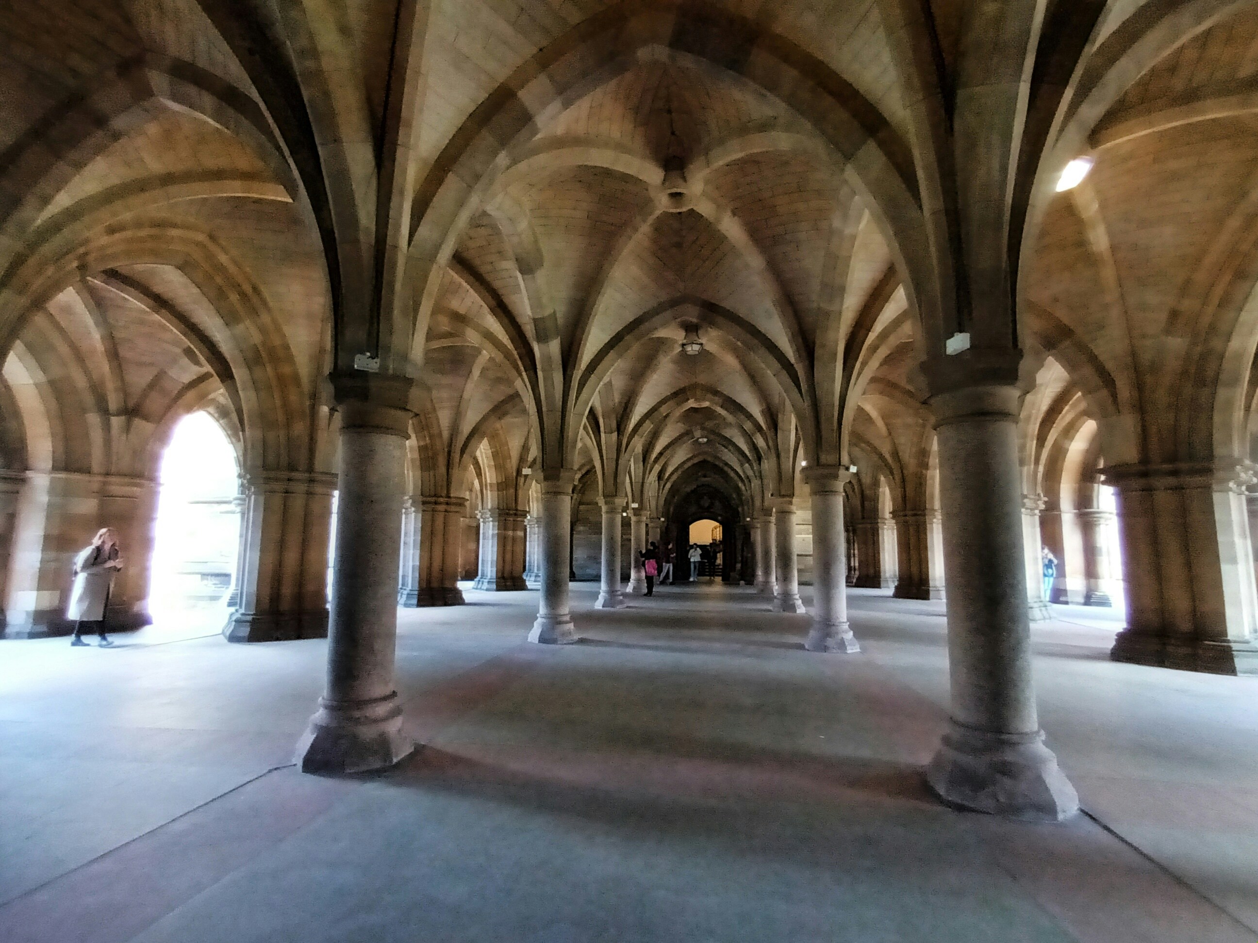 Architectural Cathedral: A Grand Arcade of Stone Arches