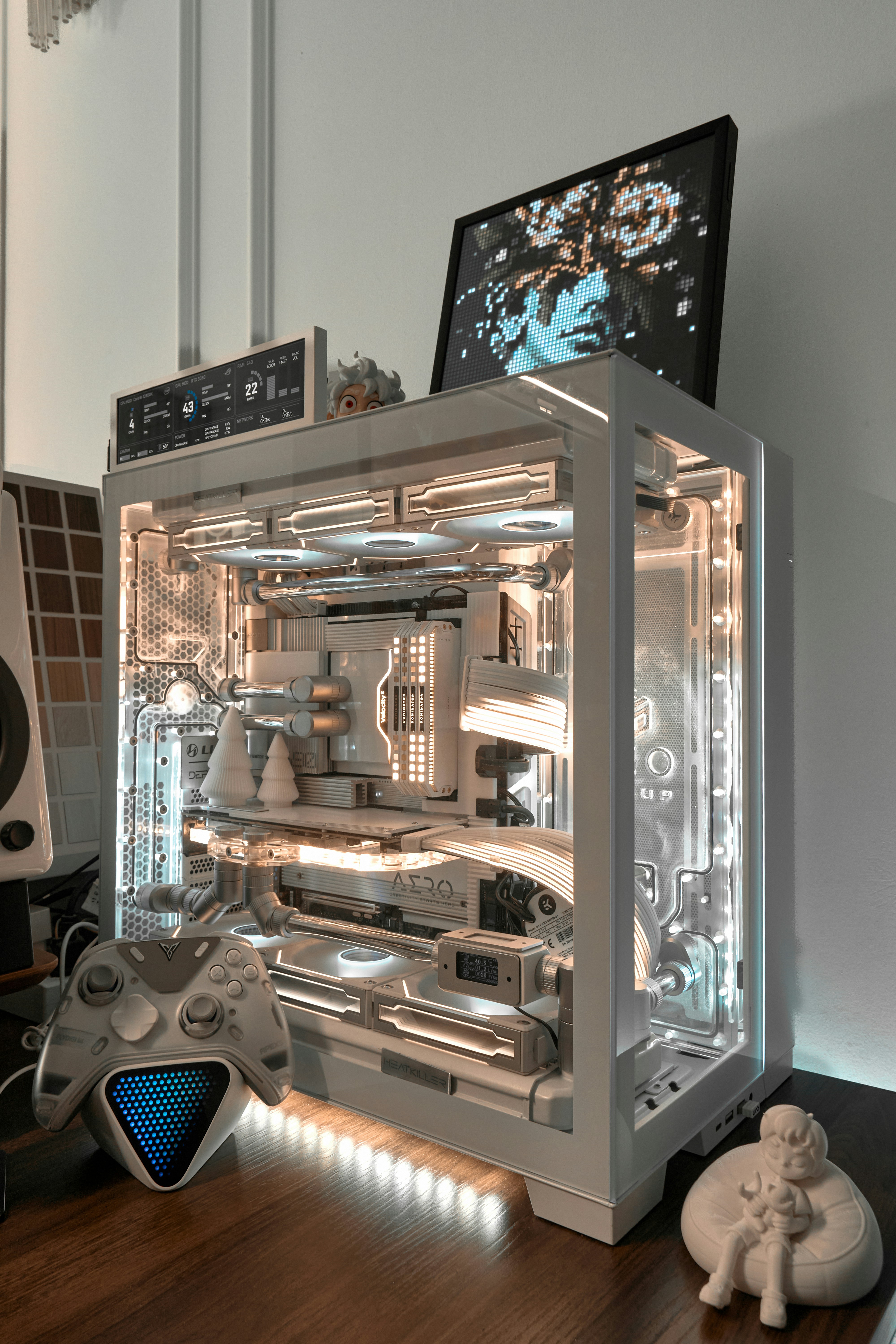 Illuminated PC: A White-Cased Masterpiece with Orbital Lighting