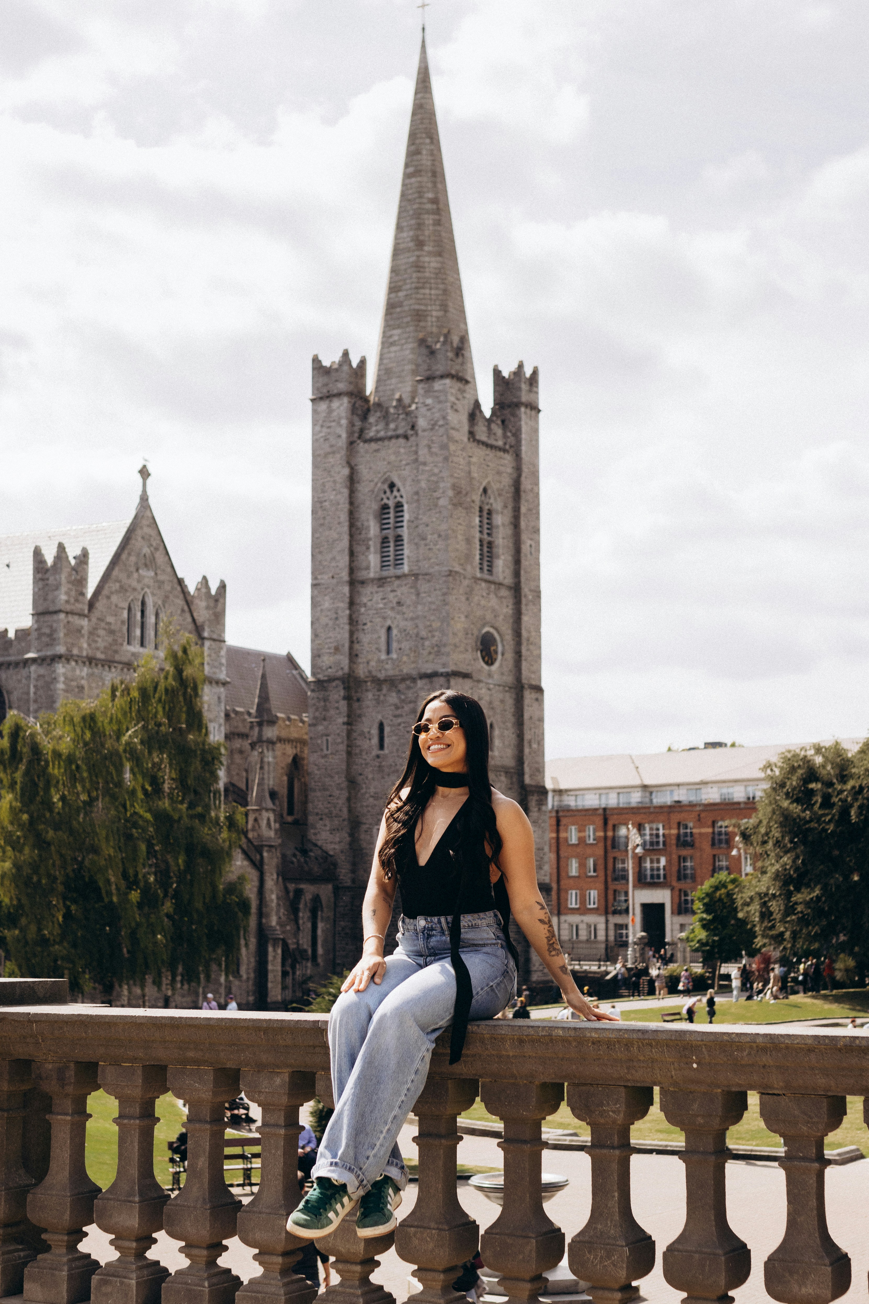 City Balcony Quiet: Portrait Above the Riverbank Cathedral