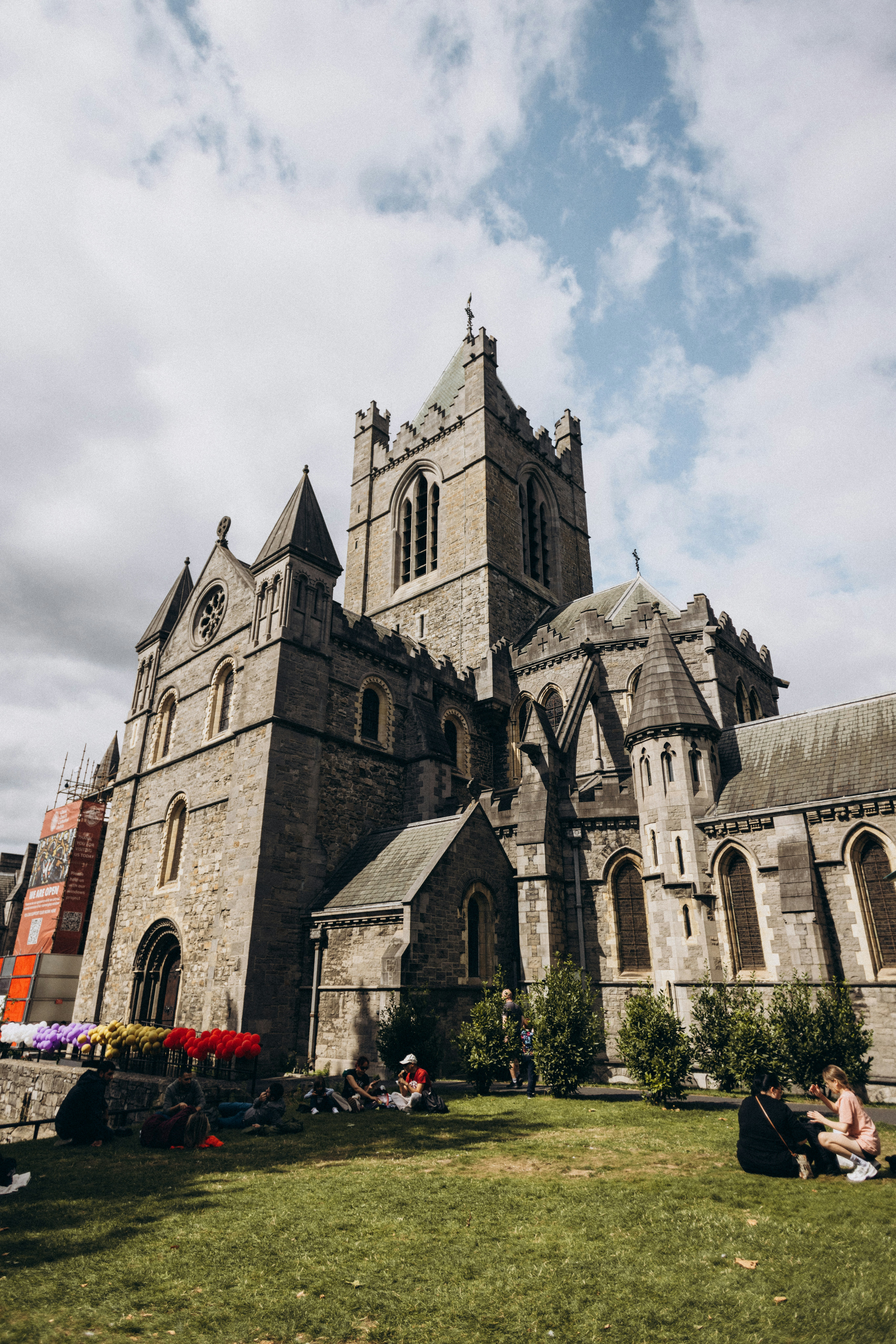Gothic Cathedral on a Sunlit Lawn