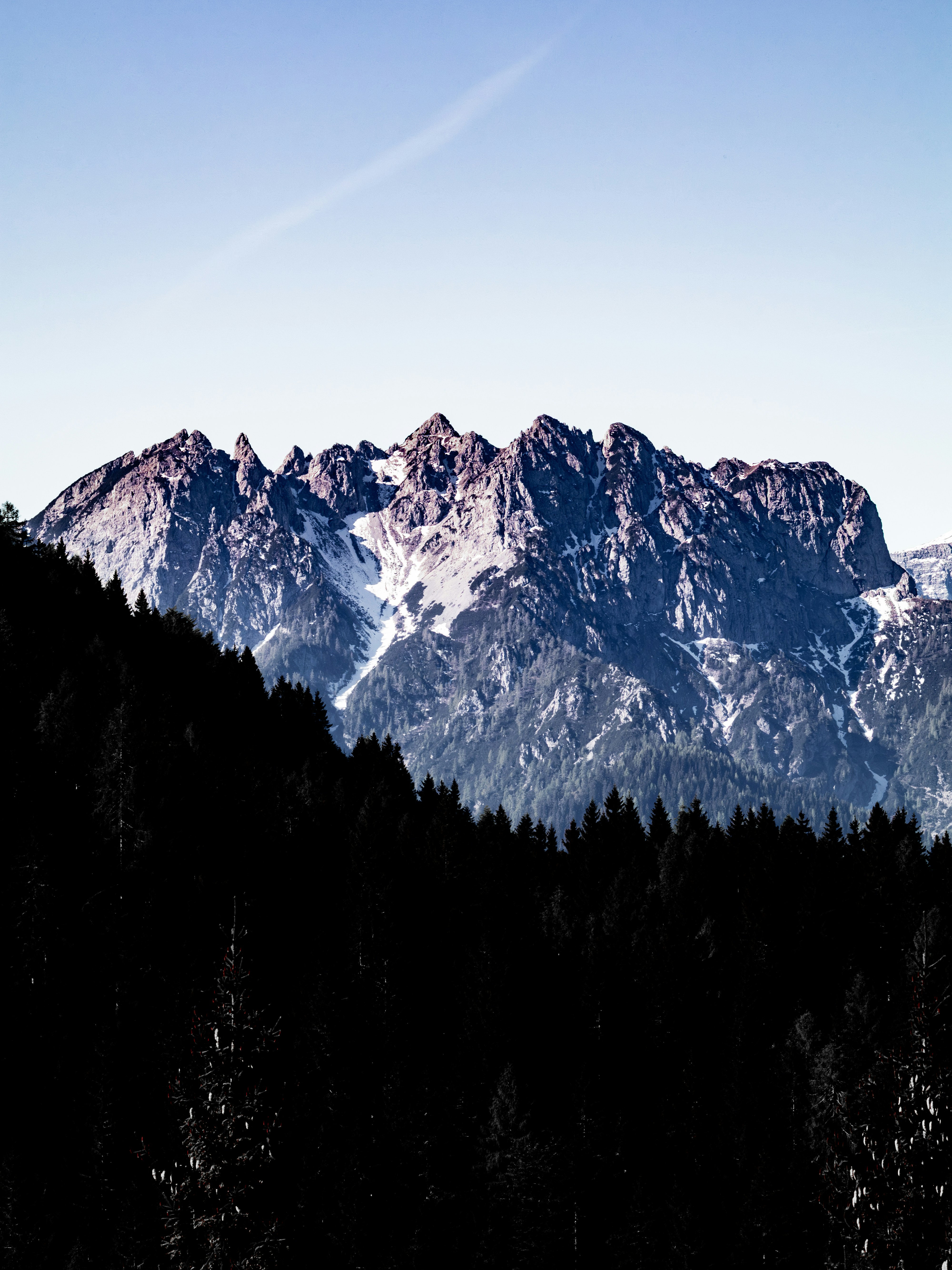Ridge of Peaks Against a Clear Morning Sky