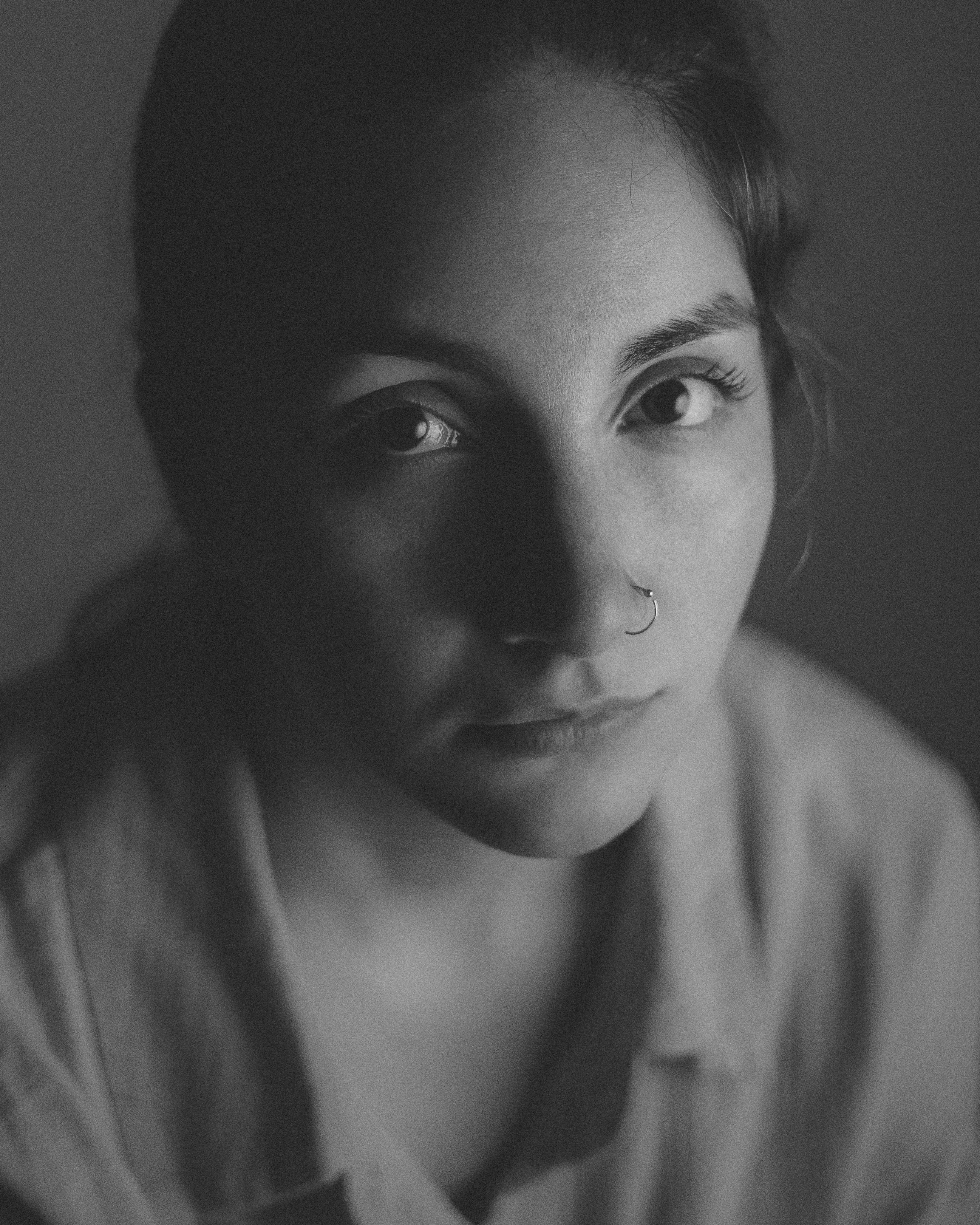 Quiet Gaze: A Portrait in Soft Shadows