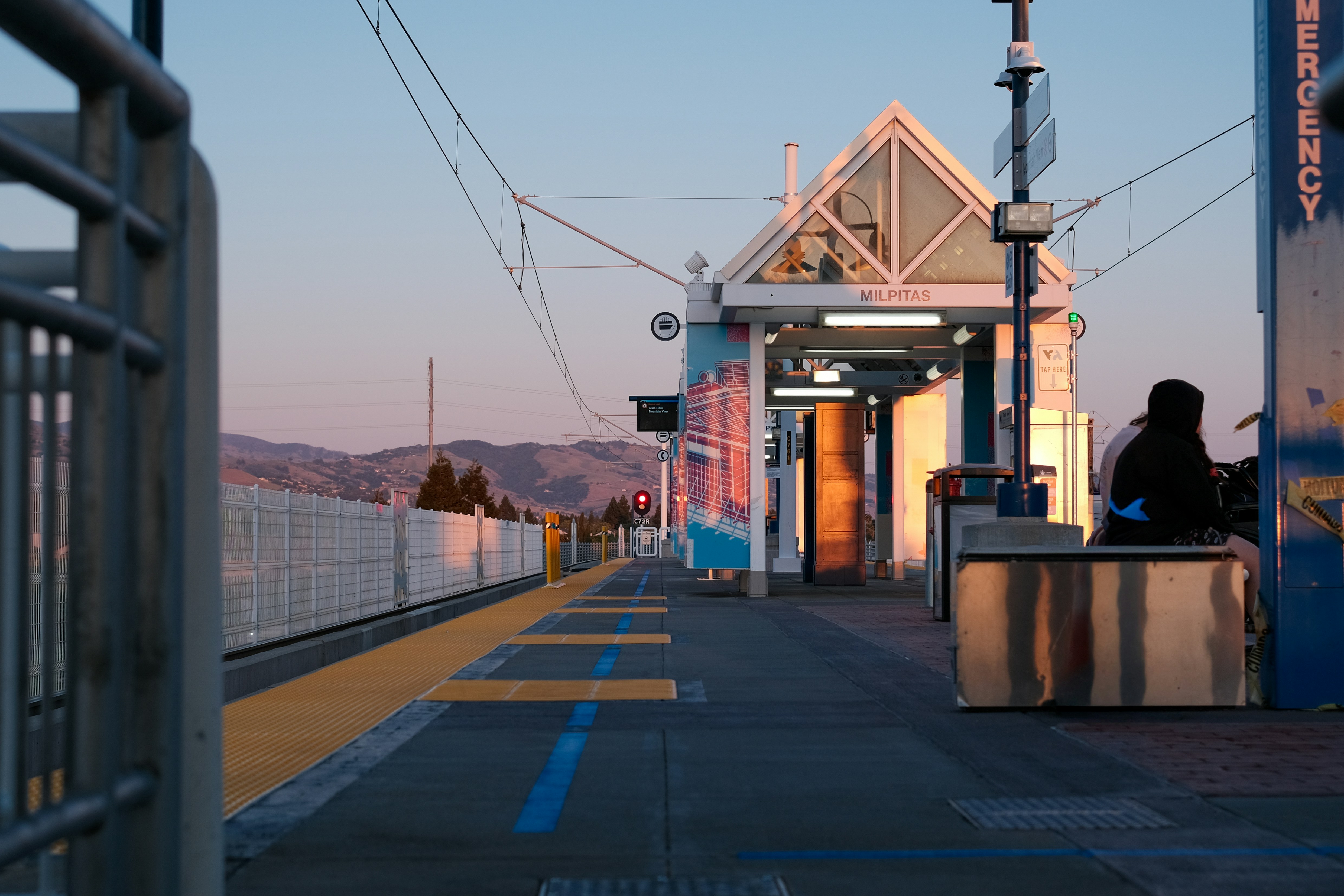 Sunlit Platform: Evening at the Quiet Terminal
