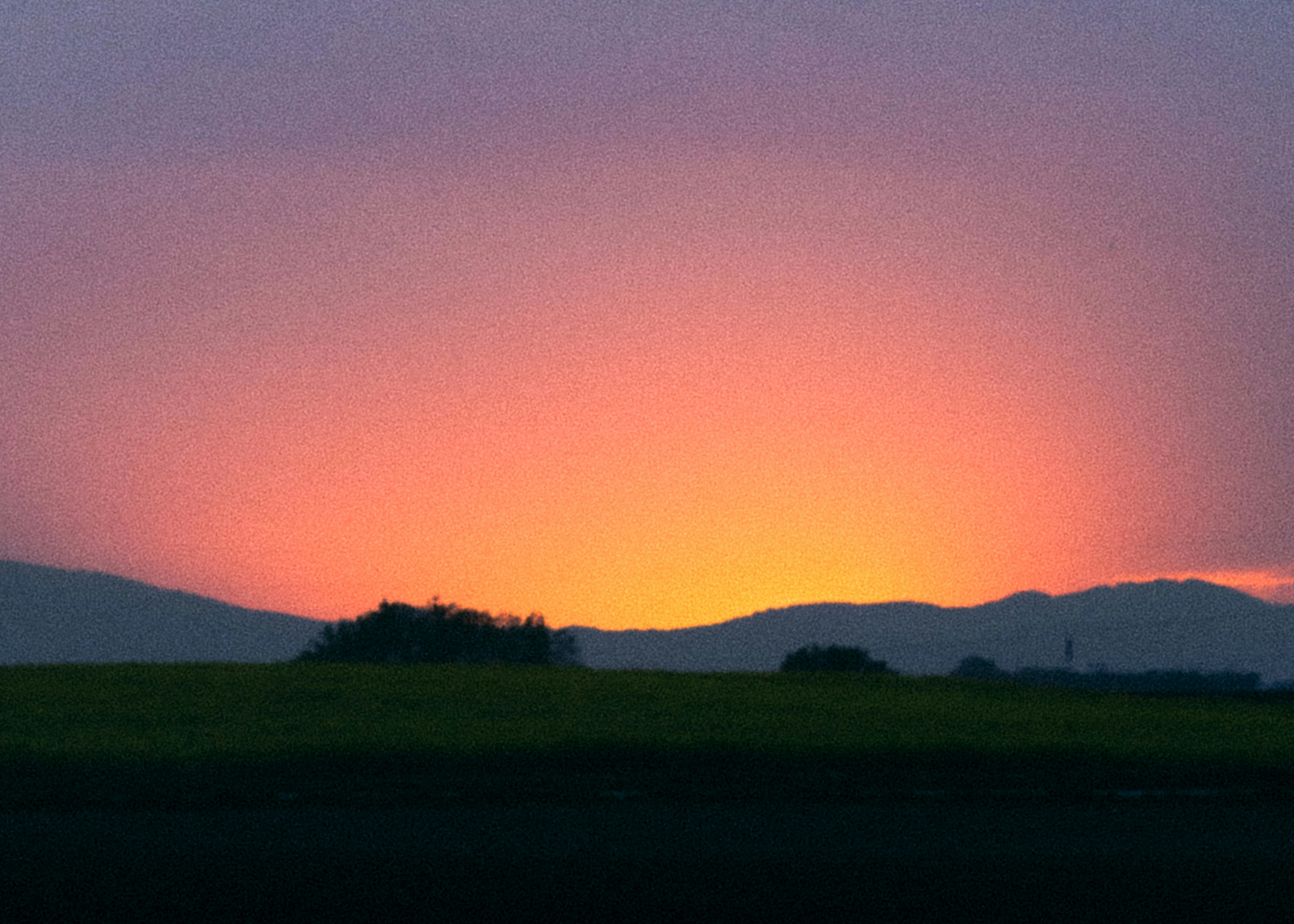 Horizon Dawn: Gentle Sunset Over Flat Farmland
