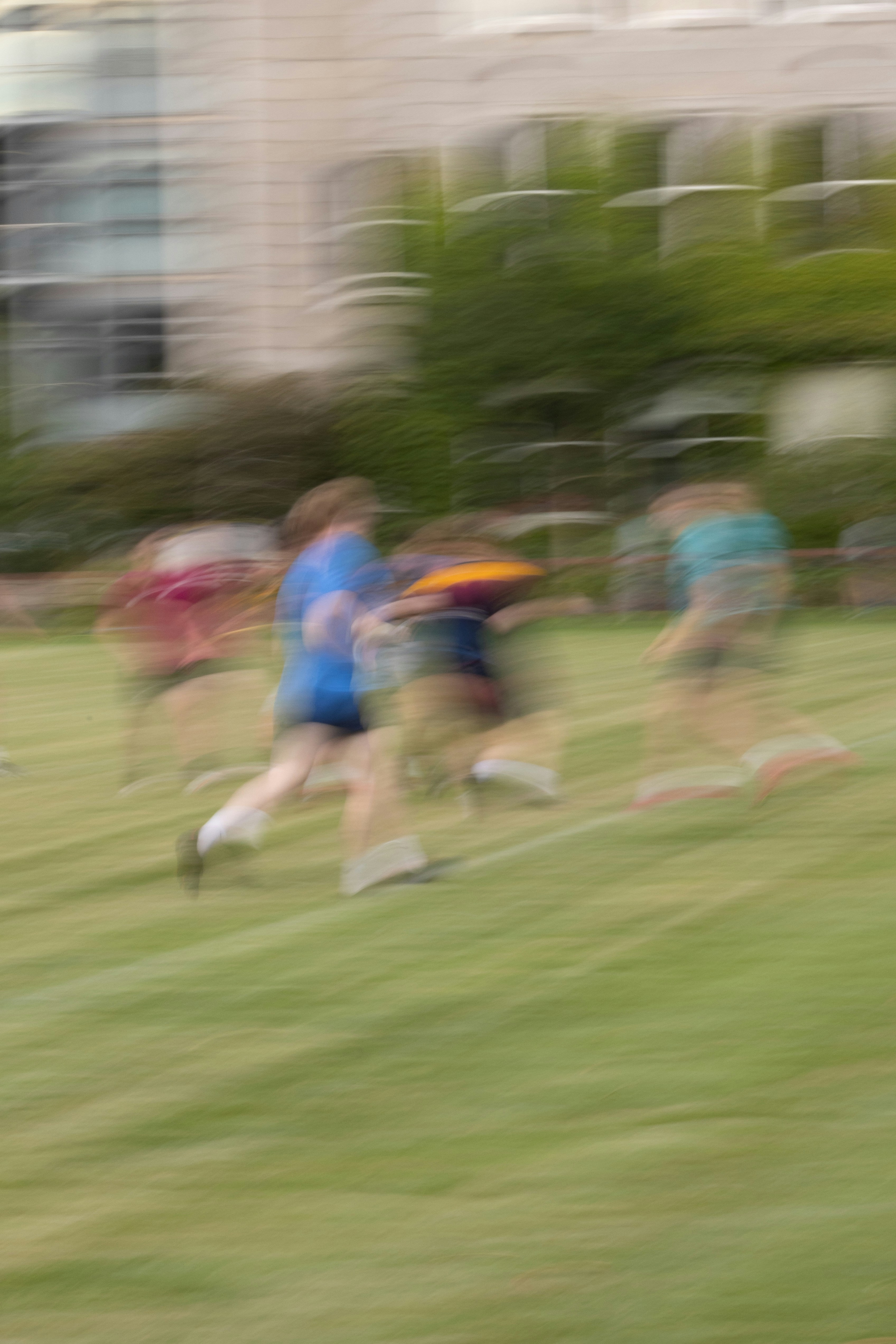 Blurred Sprint Across the Field