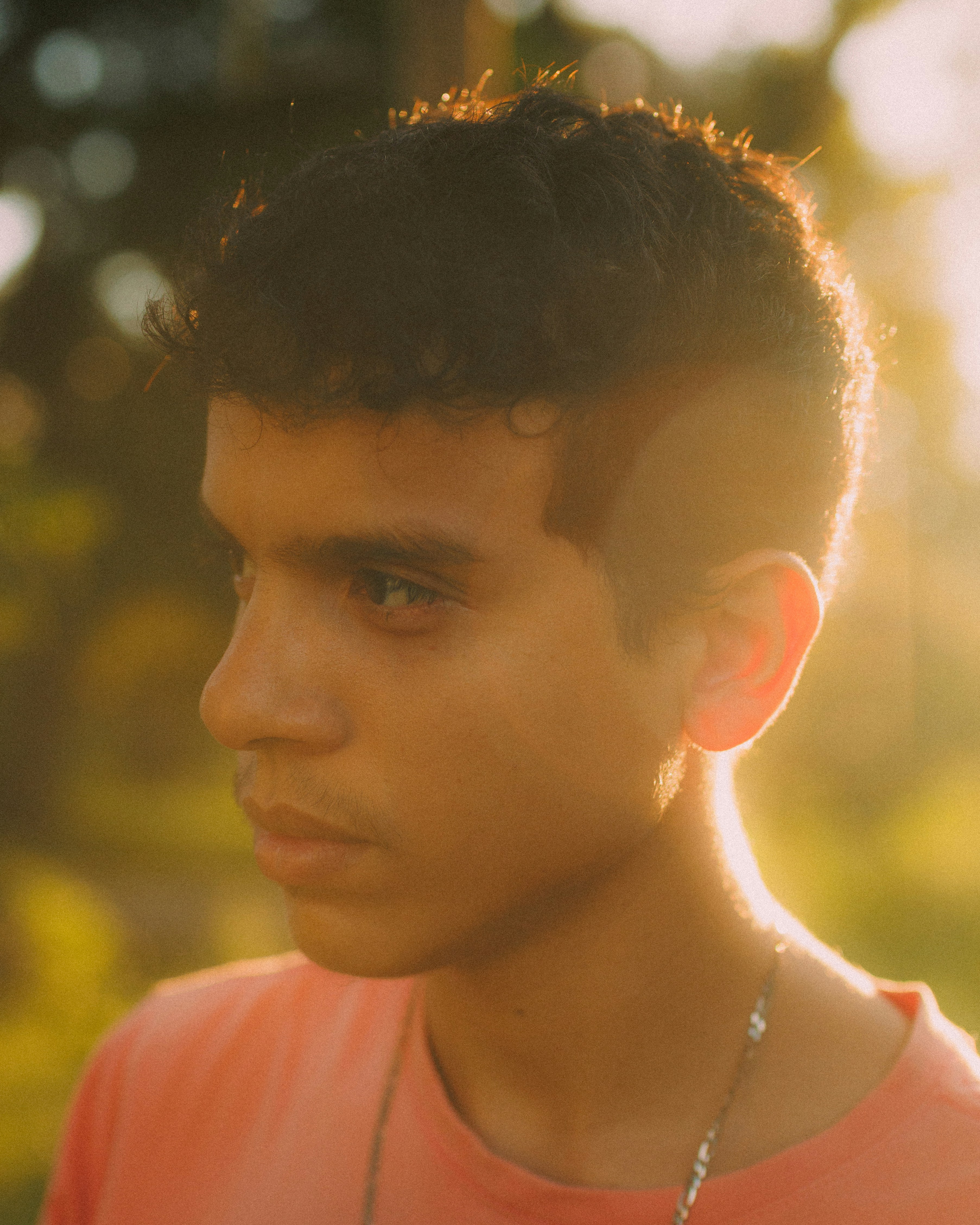 Soft Evening Gaze: Portrait in Golden Haze