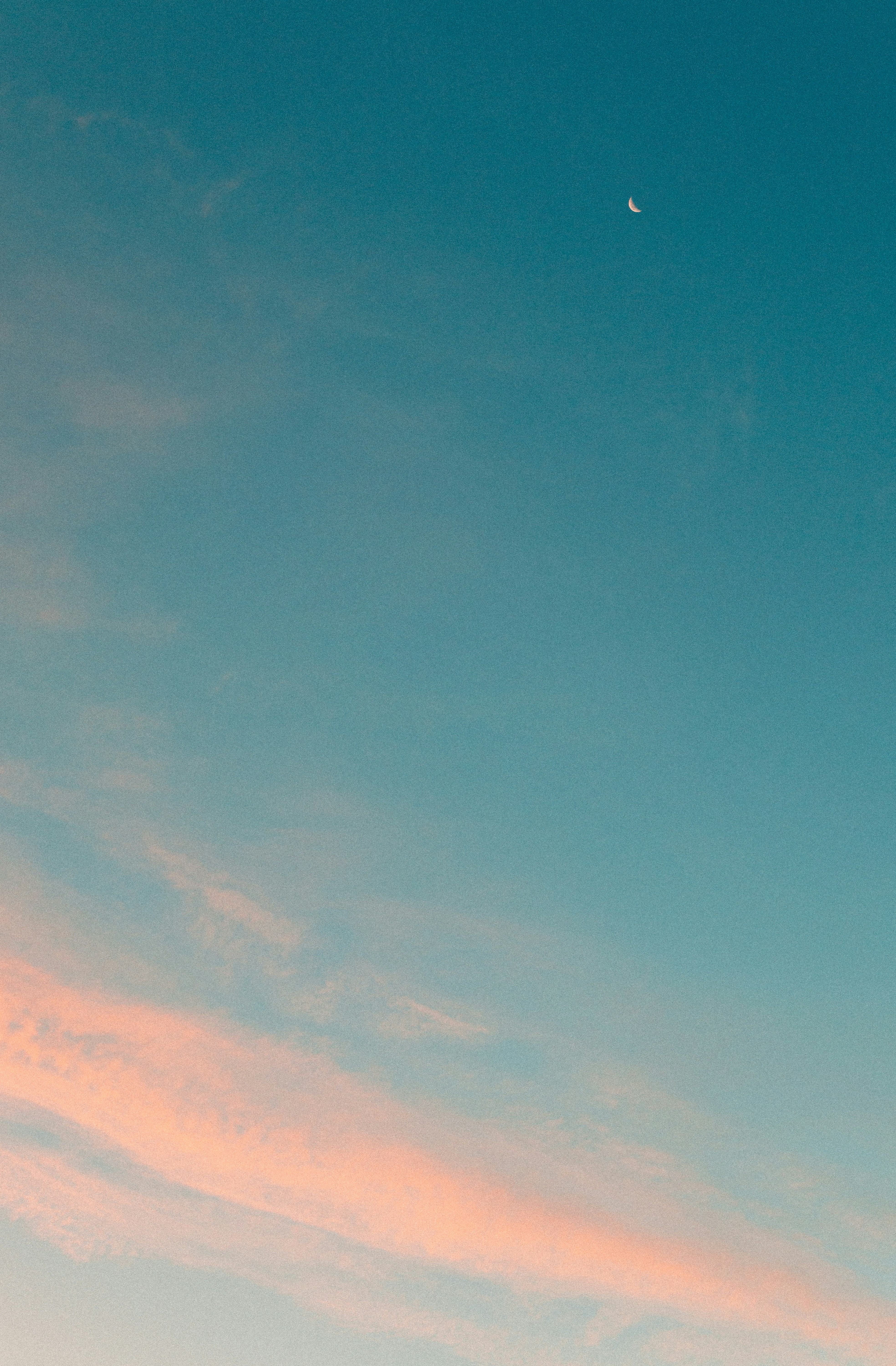 High Altitude Crescent: A Quiet Sky at Dusk