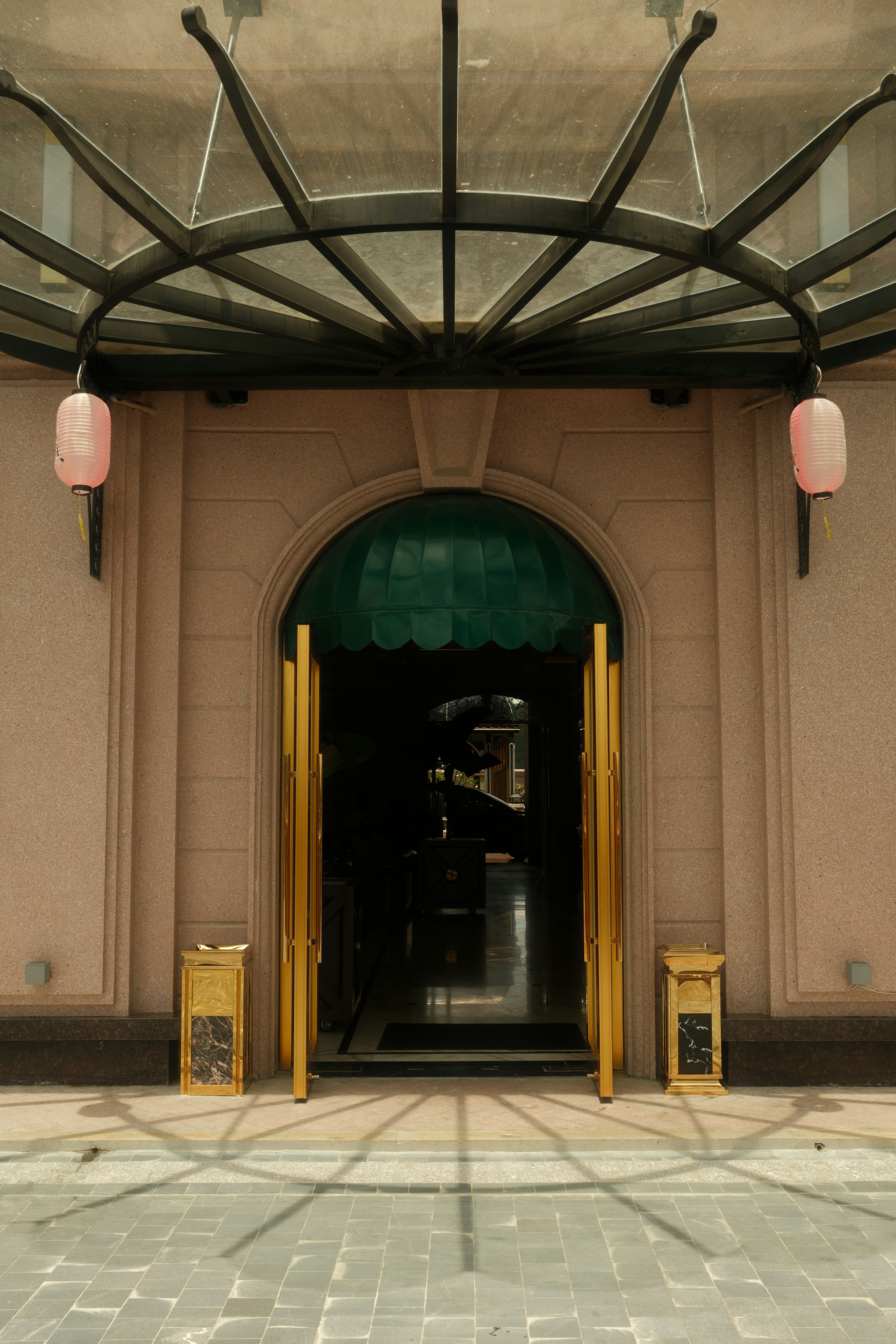 Golden Doors of an East Asian Entrance