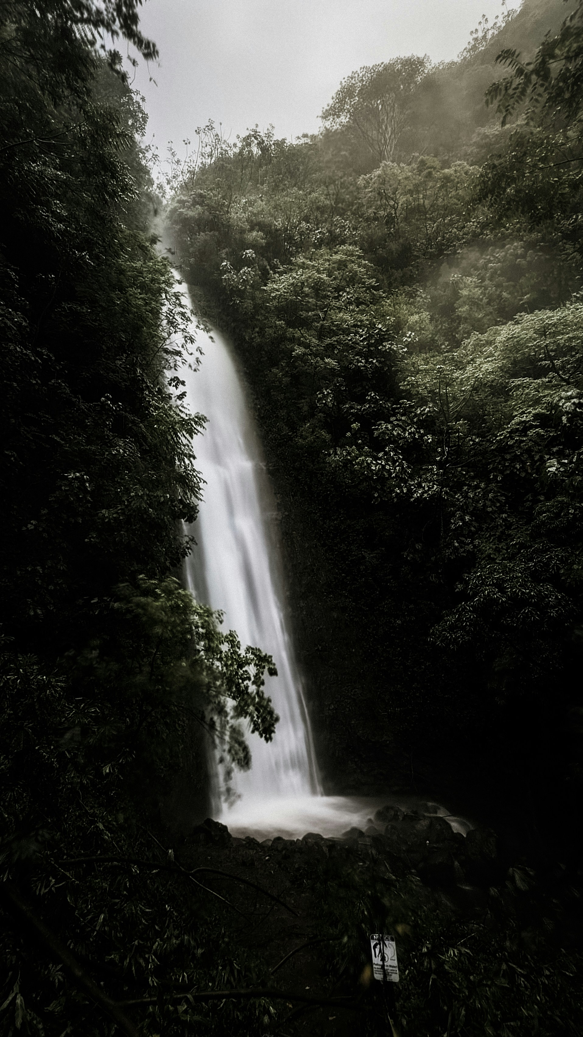 A Veil of Mist over a Gorge-Width Waterfall