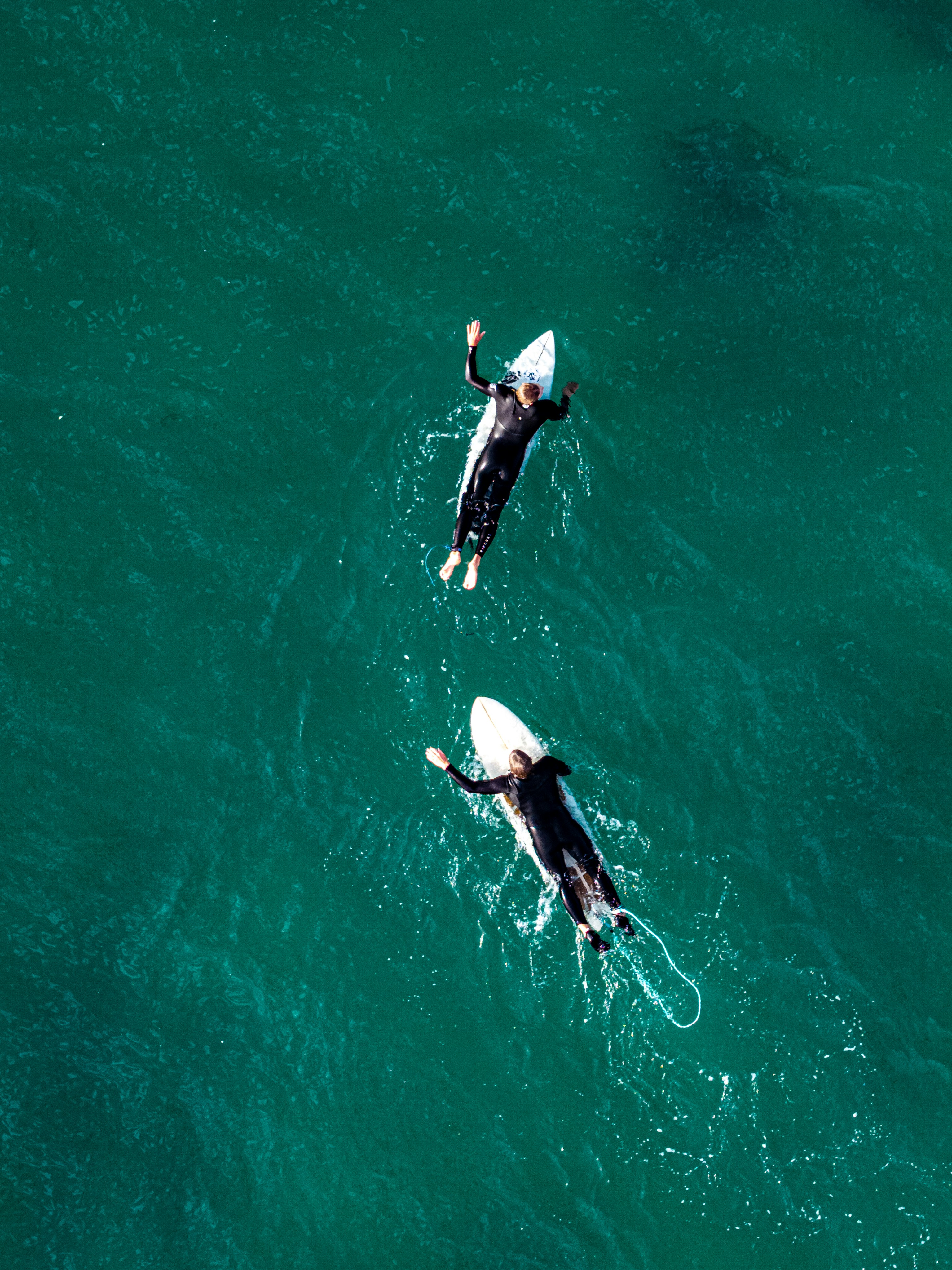 Dual Surfers on a Teal Plane