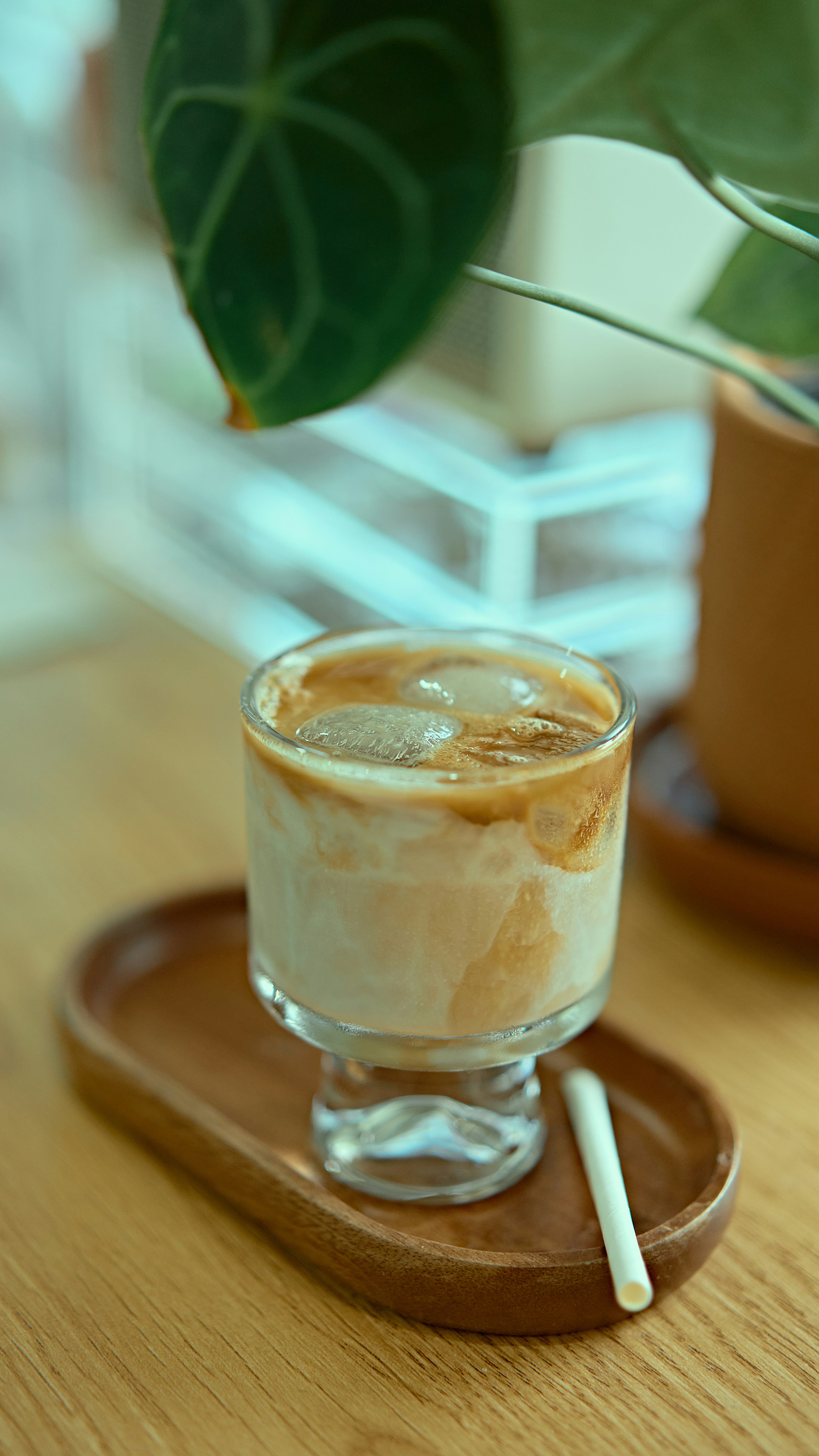 Creamy Espresso Glow on a Wooden Tray