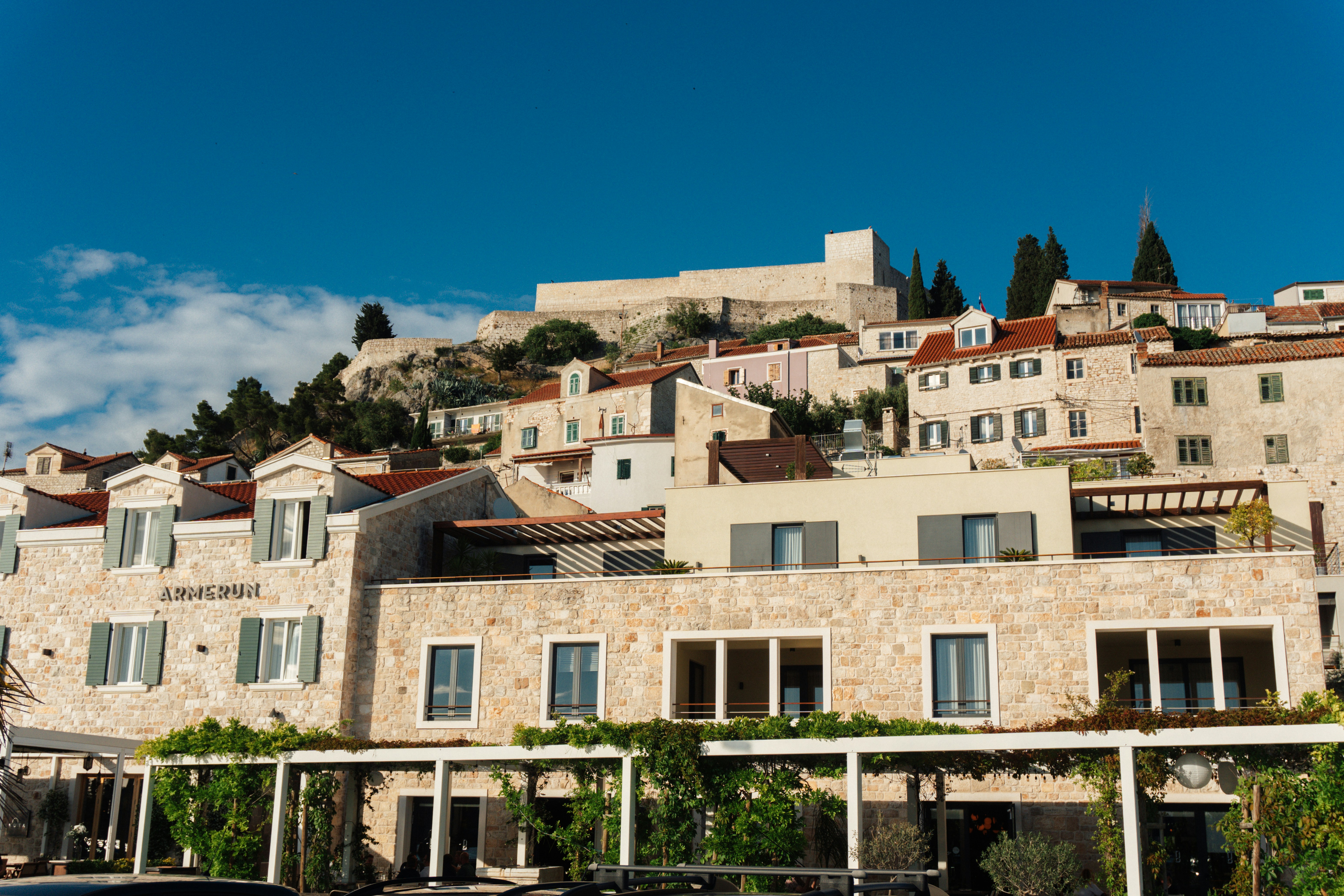 Stone Facades and Terraced Rooflines: A Mediterranean Hill Town