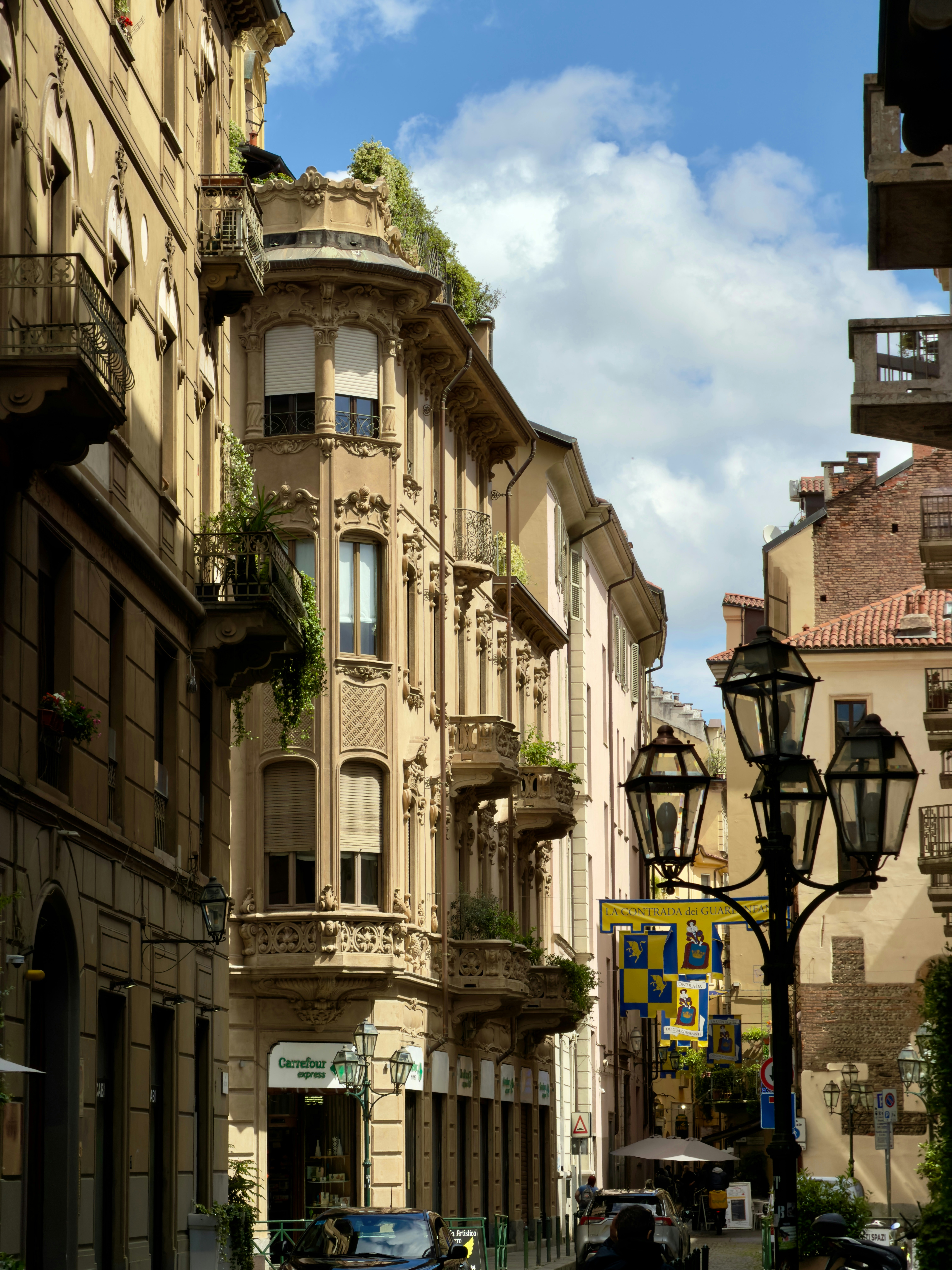 Ornate Facades under a Sky of Soft Coastal Blue