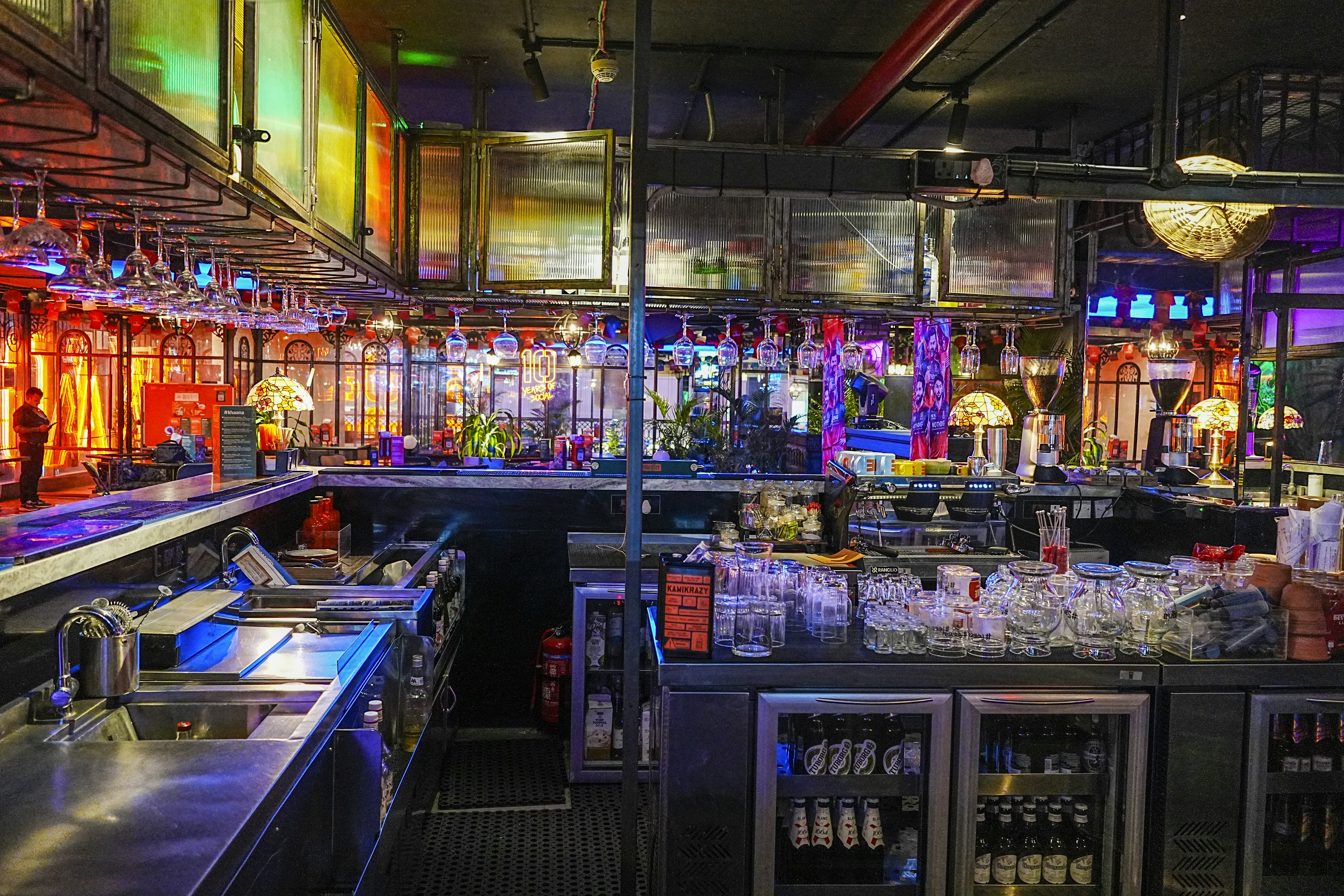 Neon Beirut: a Dusk-Blue Bar Scene Packed with Glassware and Color