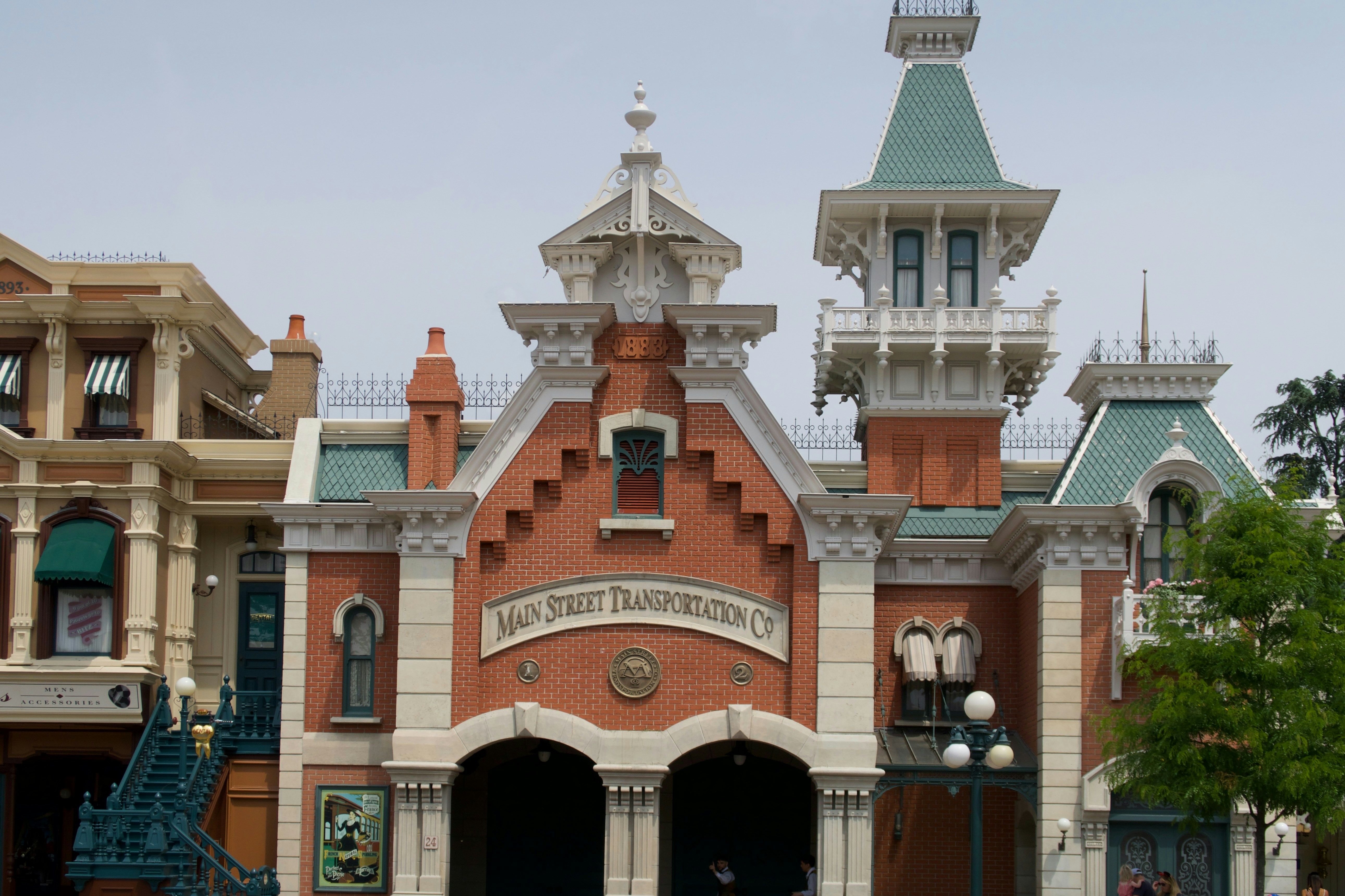 Façade of a Vintage Transit Hall with Ornate Gables and Turrets