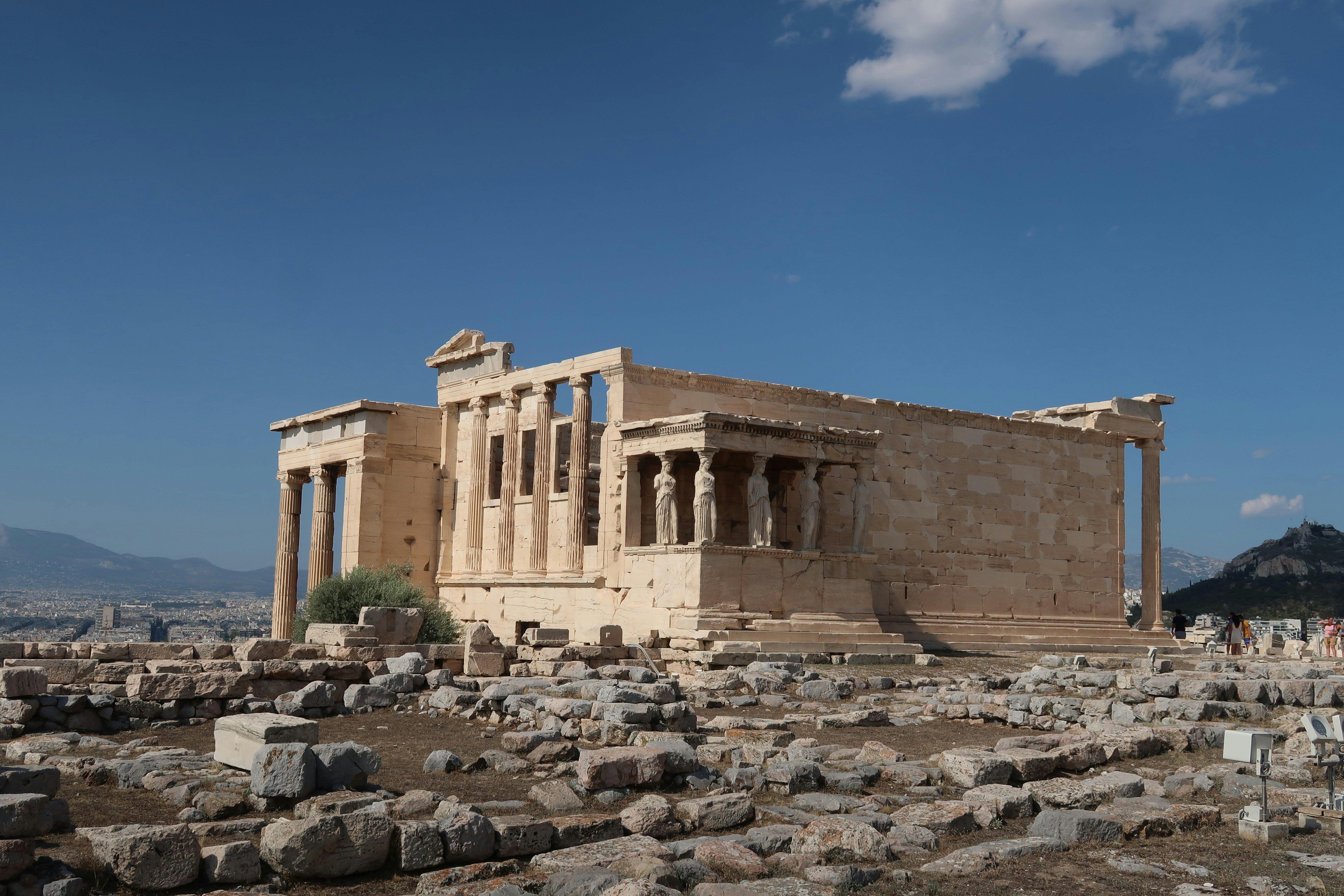 Temple Against the Blue Sky: Ancient Stones Rising from the Ruins