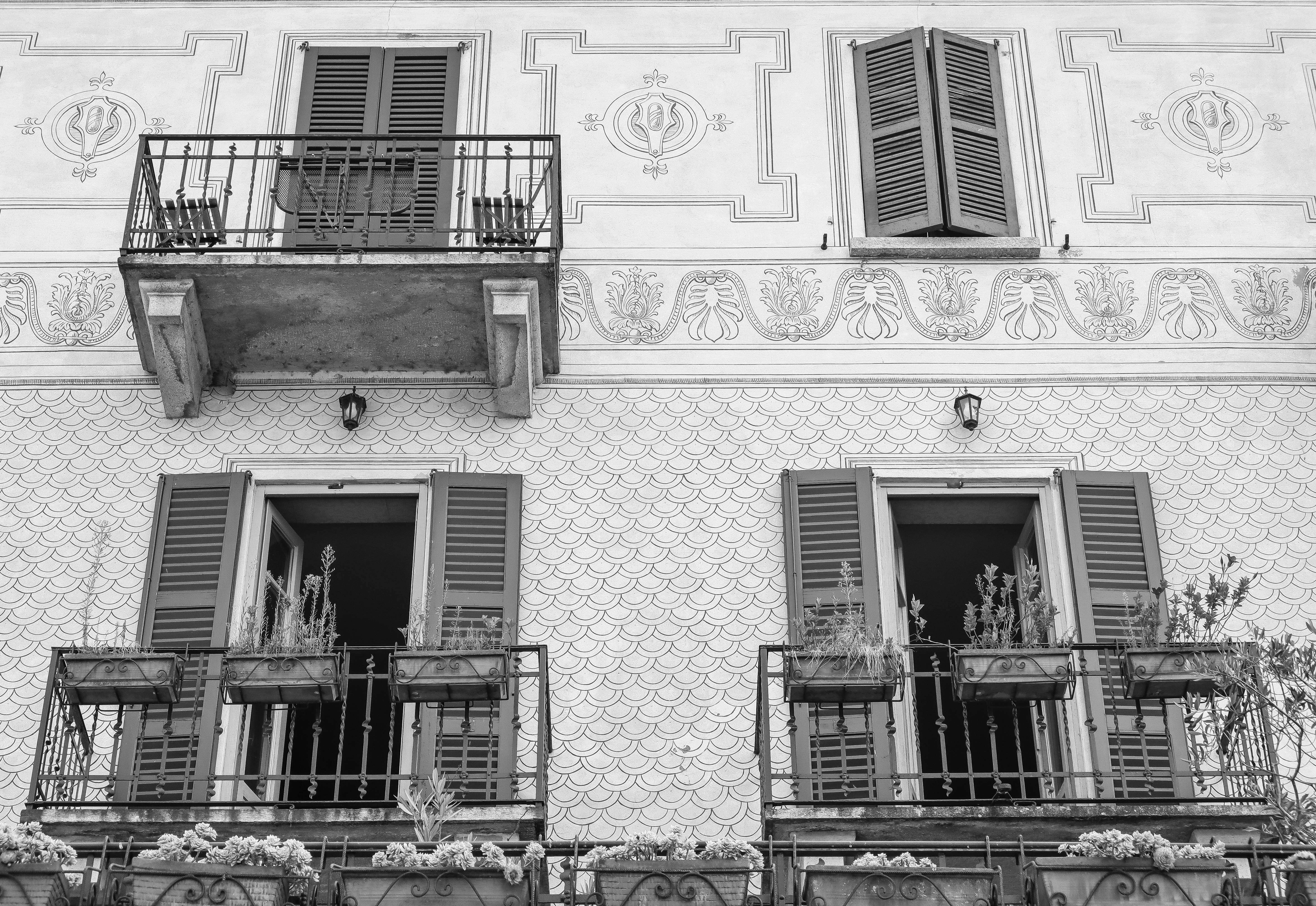 Balcony Facades in Monochrome Quiet