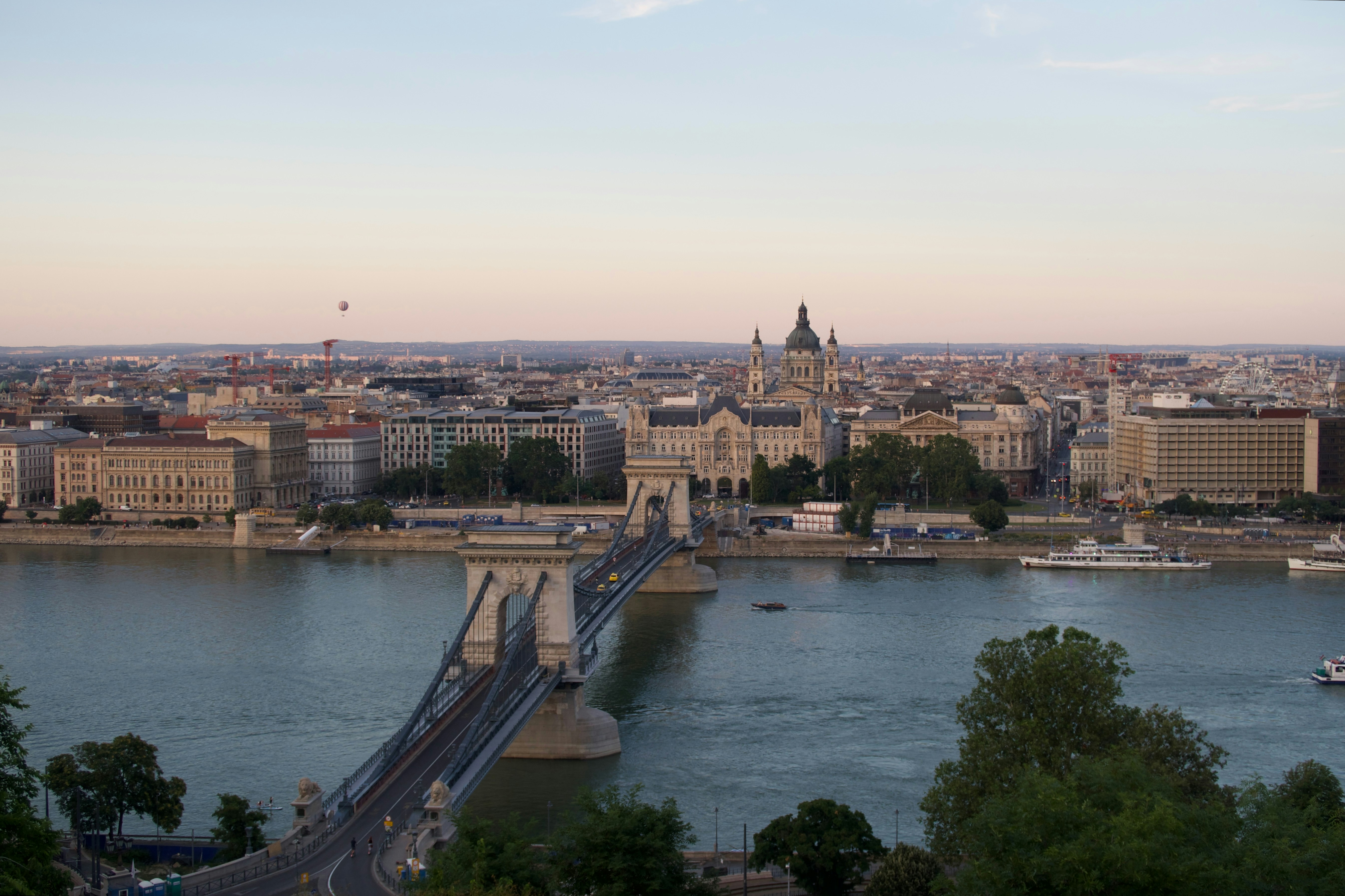Hungarian Chain Bridge and Parliament at Dusk
