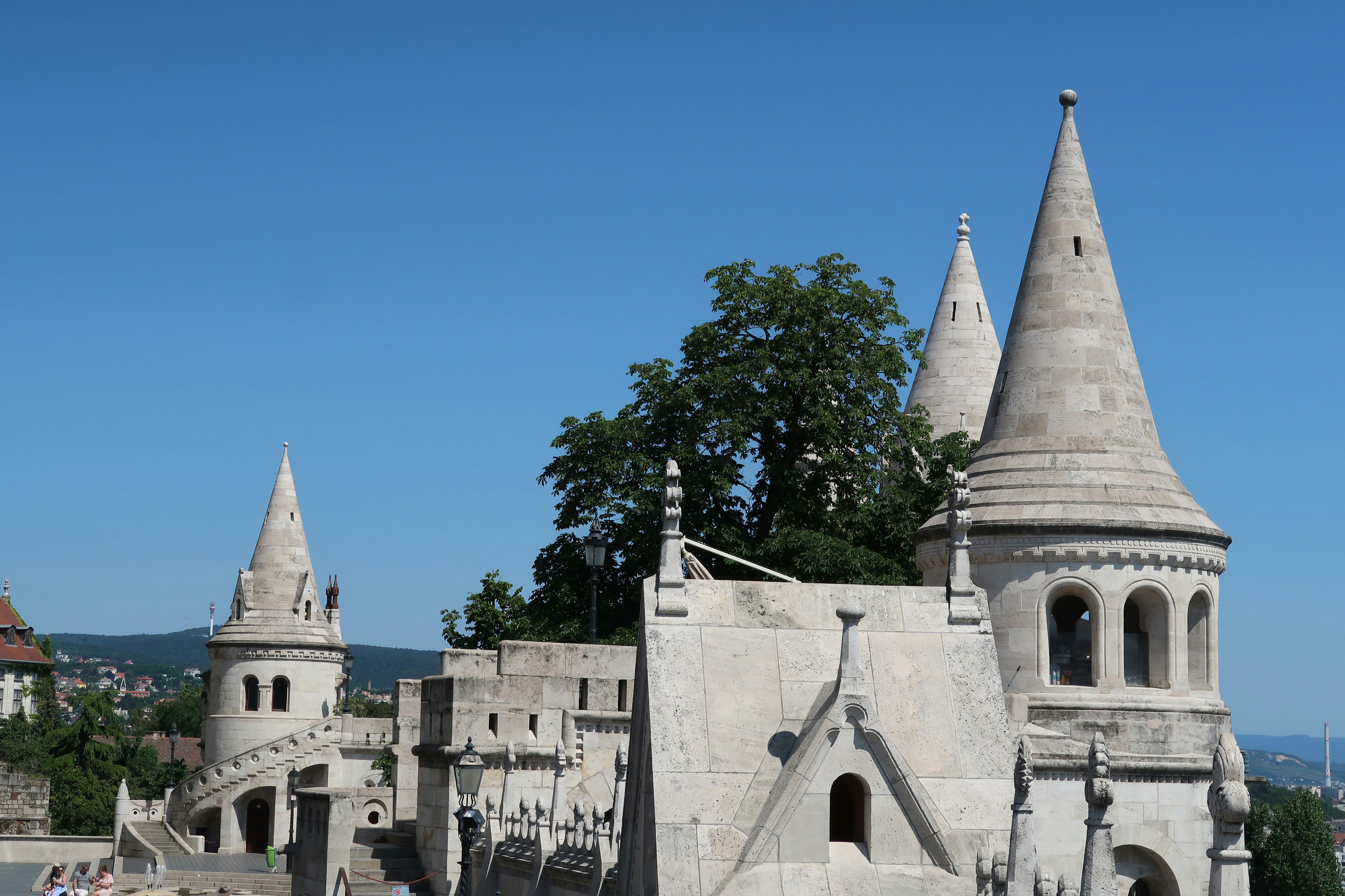 Castle Spires under a Clear Blue Sky
