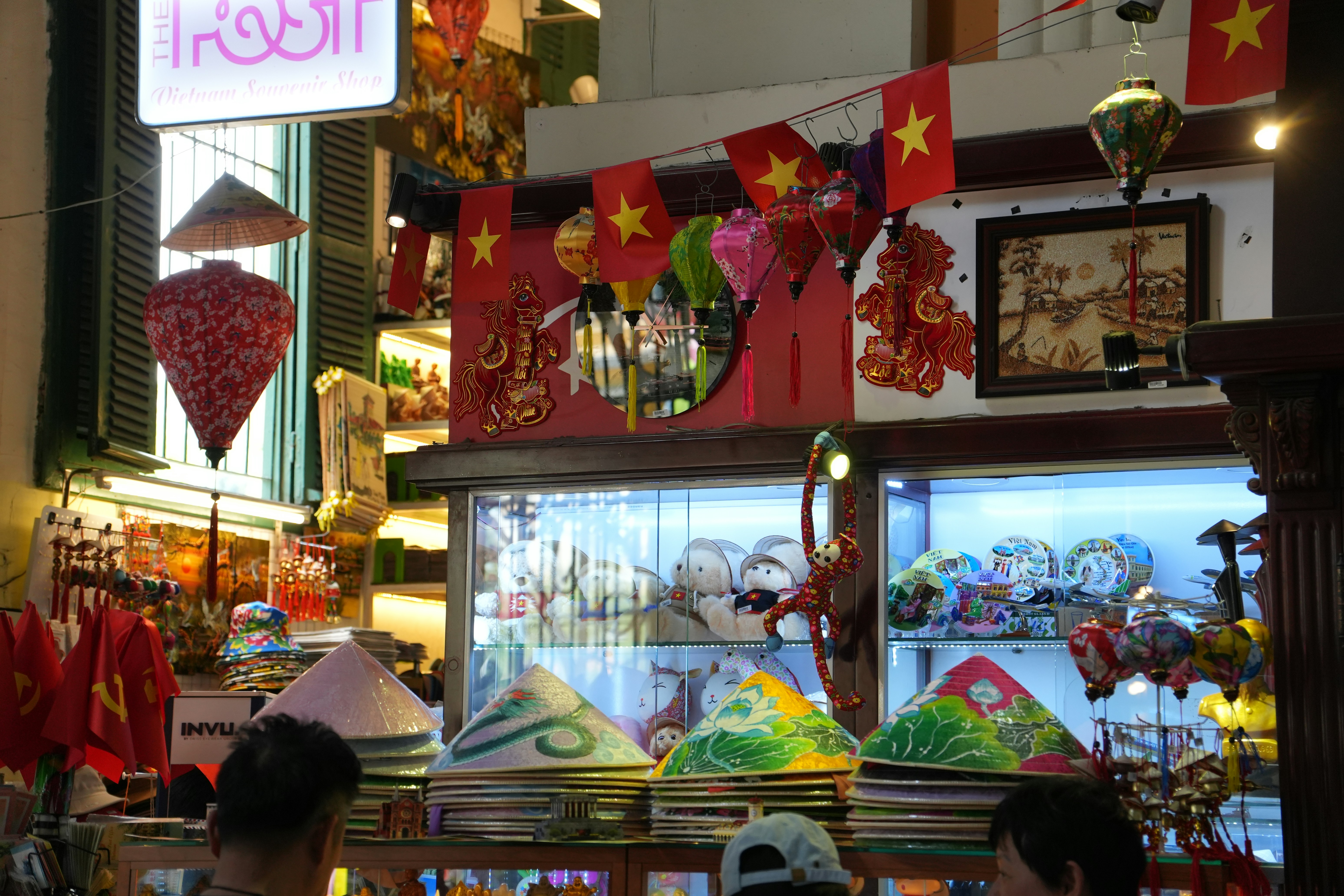 Lanterns and Market Stall in a Night Bazaar