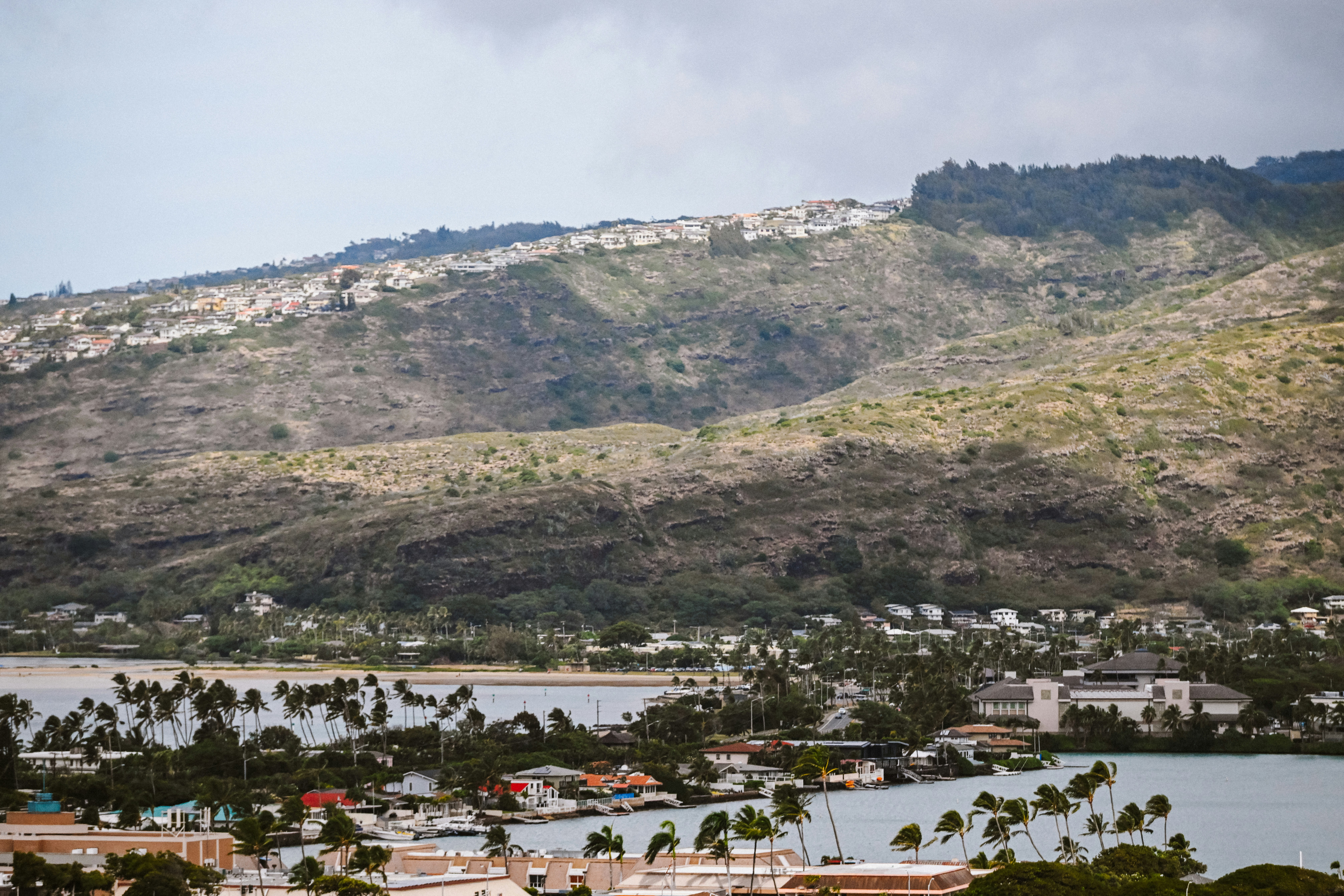 Coastal Village at the Foot of a Rising Hill